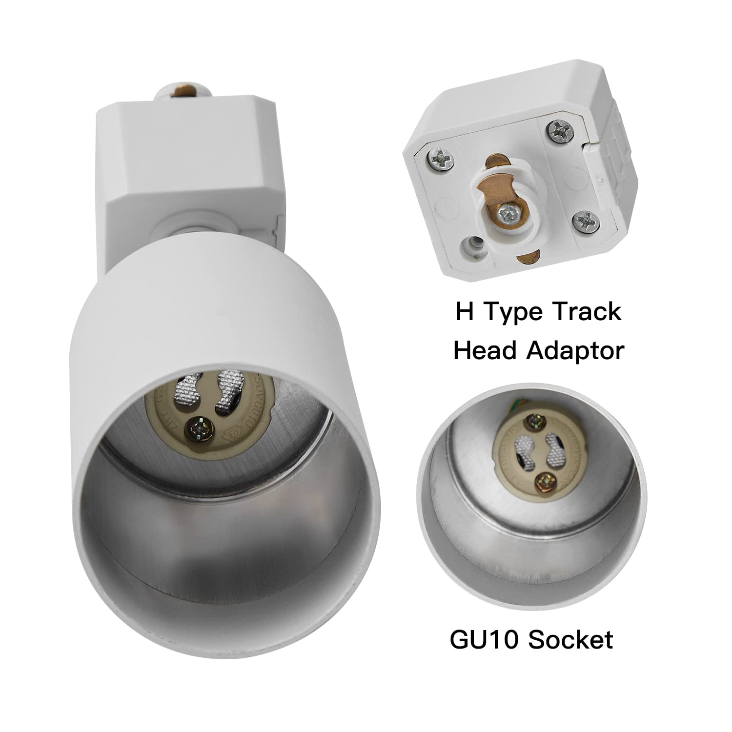 Dazzed Corner 4 Pack H Type LED Track Light Heads, GU10 Base Adapter ...