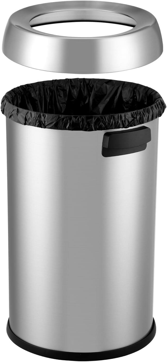 Homhougo Open Top Trash Can 65L / 17Gal Commercial Grade Heavy Duty ...