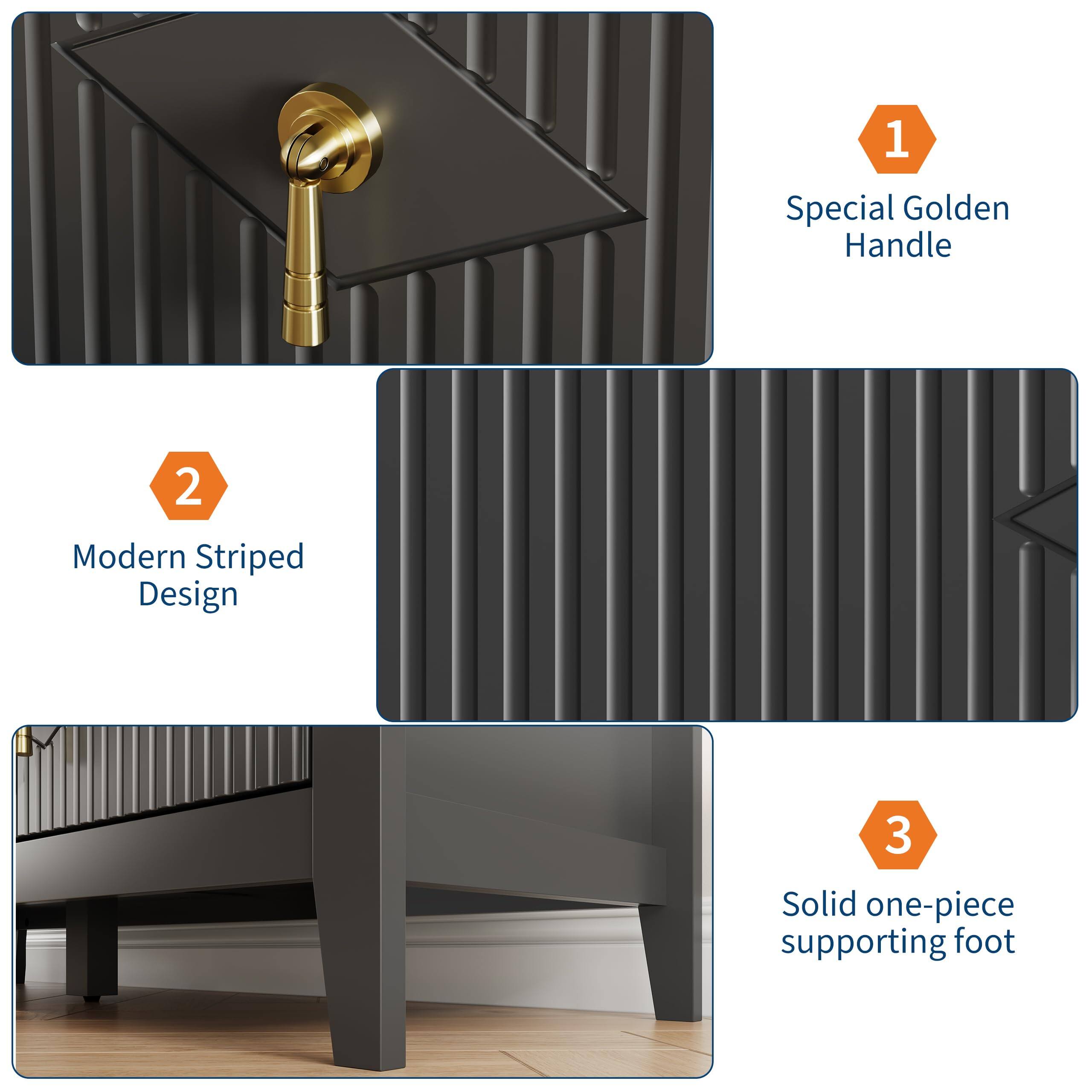 GARVEE 48" Modern 6 Drawer Dresser, Wide Wood Chest with Metal Handles ...