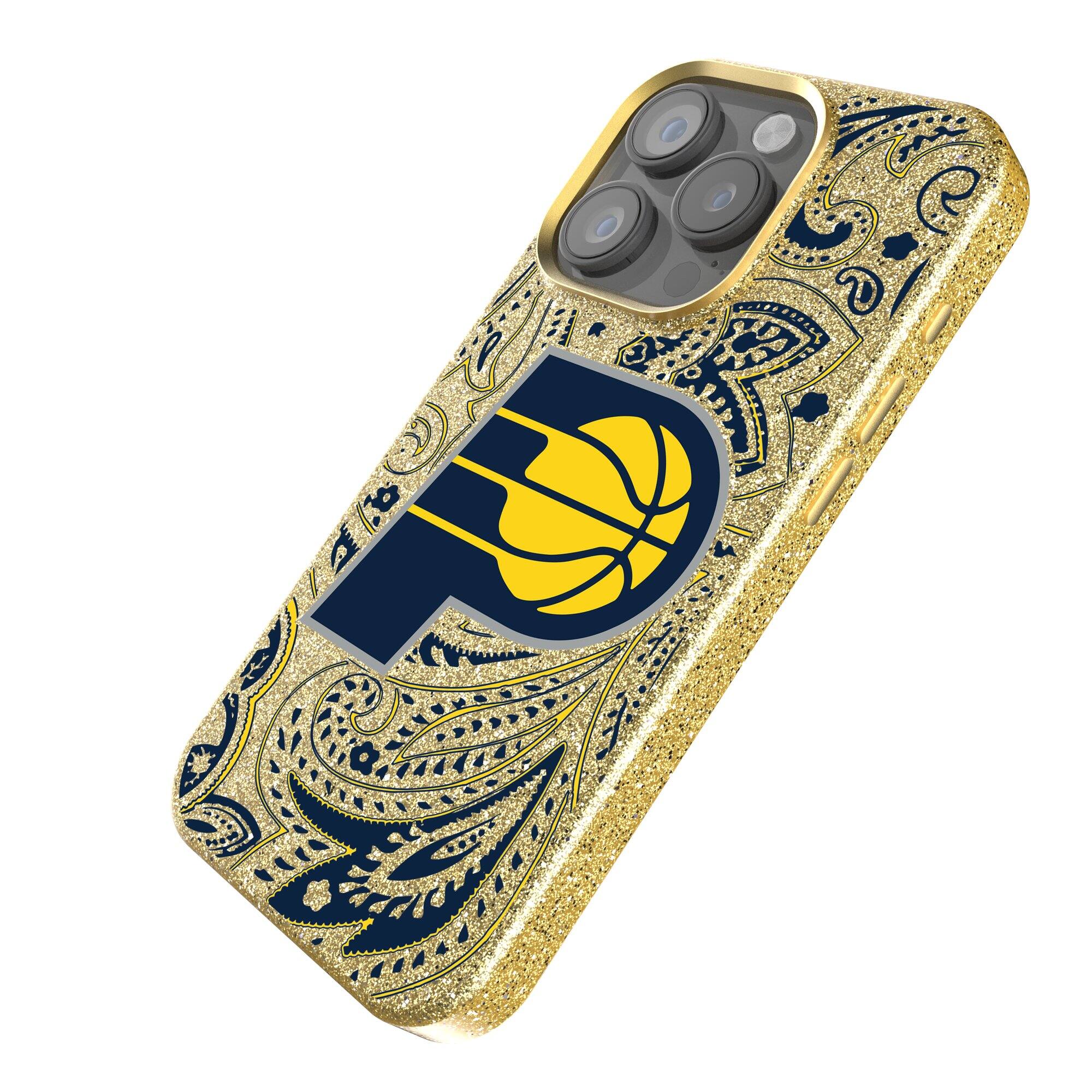 Keyscaper NBA Indiana Pacers Paisley Bling iPhone Case 16 Gold ...