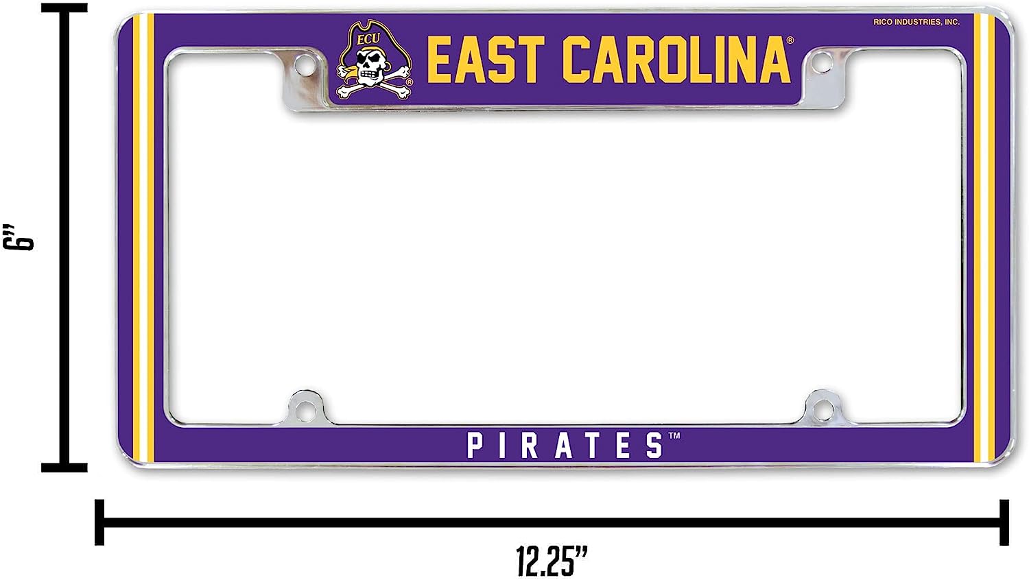 Rico Industries East Carolina Pirates Chrome Metal License Plate Frame ...