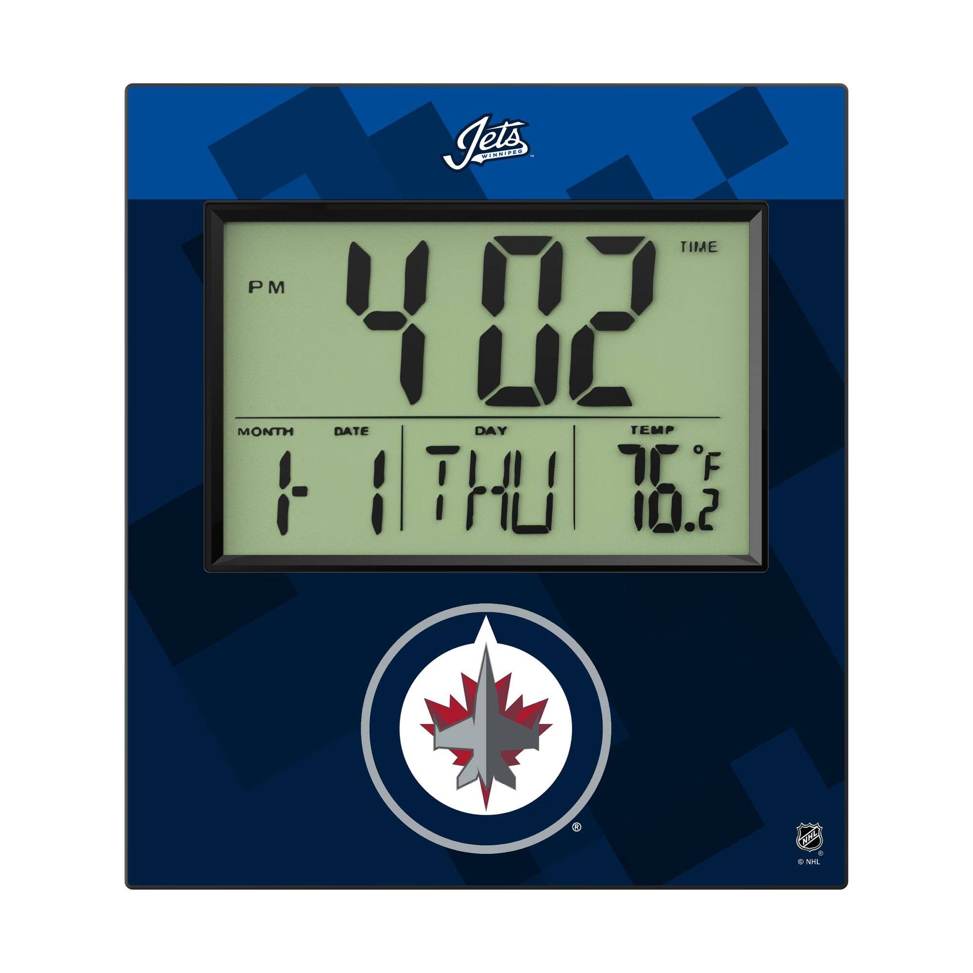 Keyscaper Winnipeg Jets Color Block Digital Desk Clock Multicolor ...