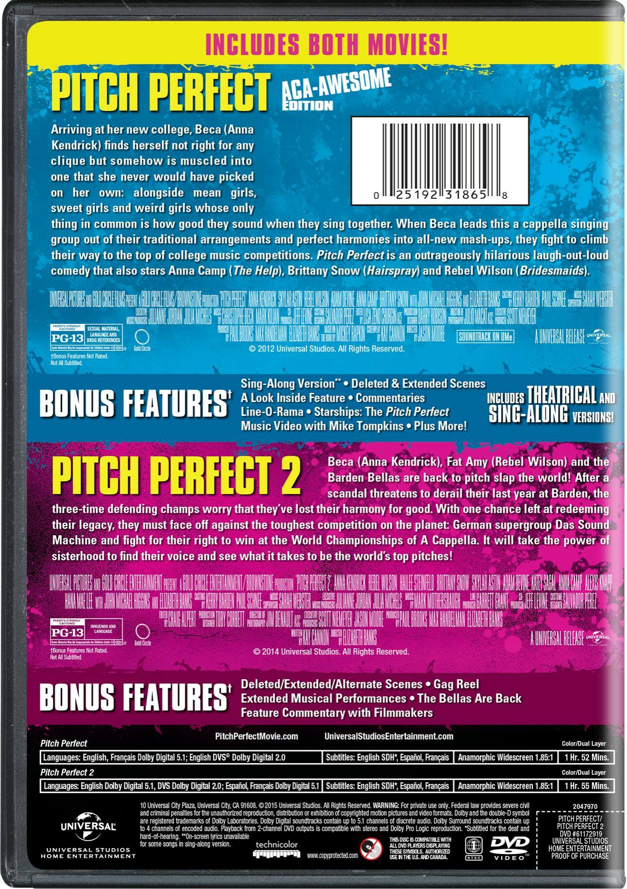 Pitch Perfect/Pitch Perfect 2 (DVD Double Feature) [DVD] [Standard ...