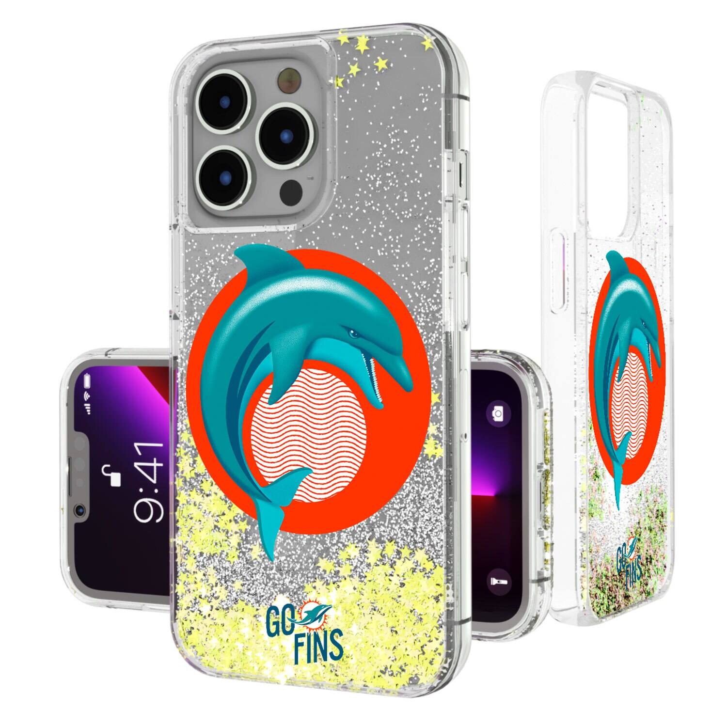 Keyscaper NFL Miami Dolphins iPhone Glitter Case 14 Pro Max Multicolor ...