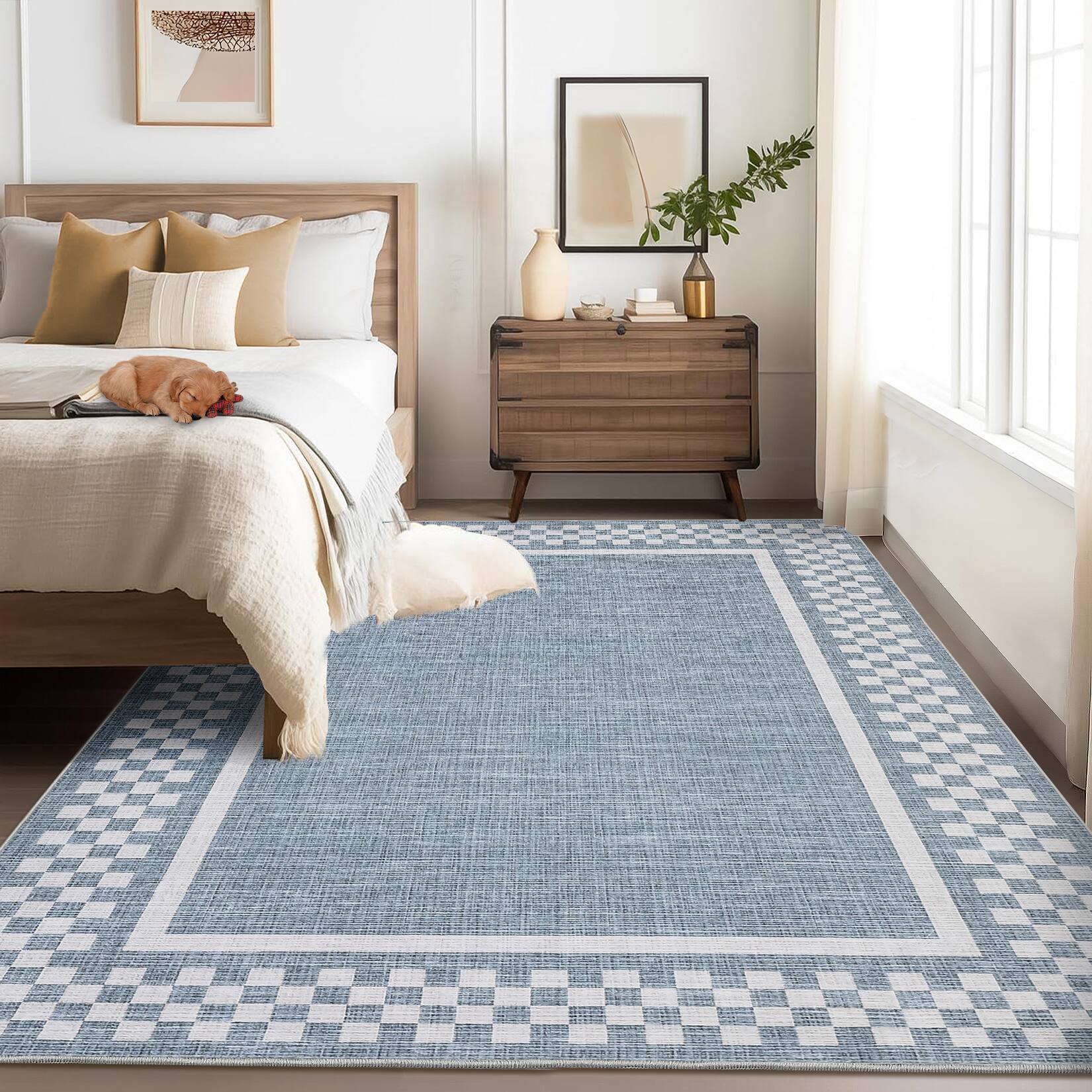 GARVEE Modern Geometric Area Rug Solid Ultra Soft Non Slip Washable ...
