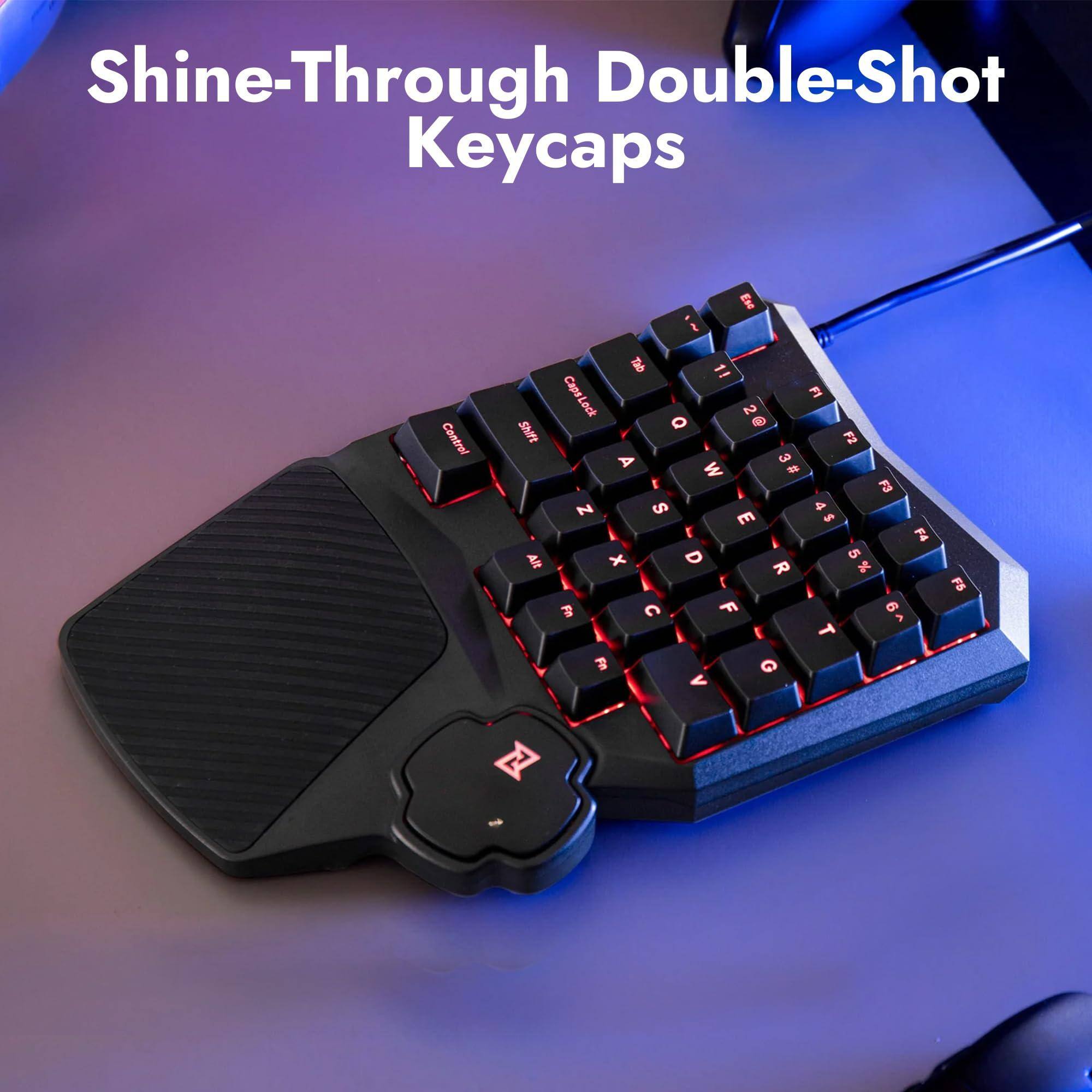 HM 1810 X0 One Handed Gaming North facing Red Backlit Wired Qmk Keypad ...