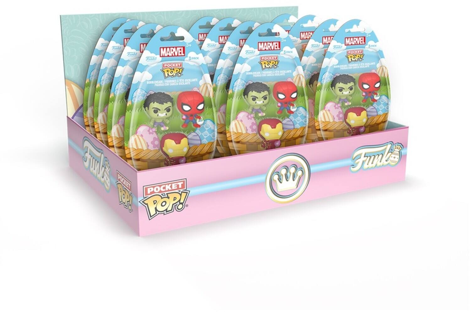 Funko Pocket POP!: Marvel Easter 3 Pack Hulk, Spider Man, Iron Man 3 ...