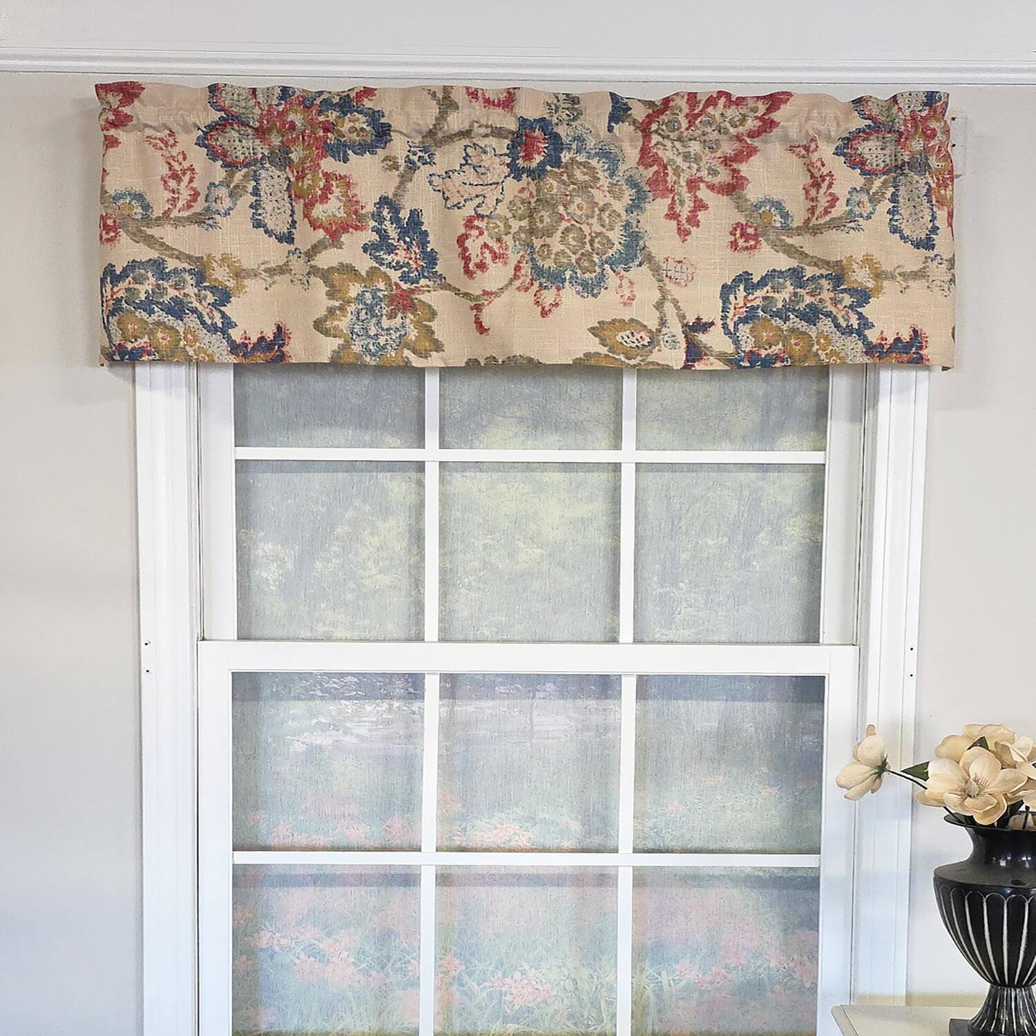 RLF Home 100% Cotton High Quality Silvia Tailored Window Valance with 1 ...