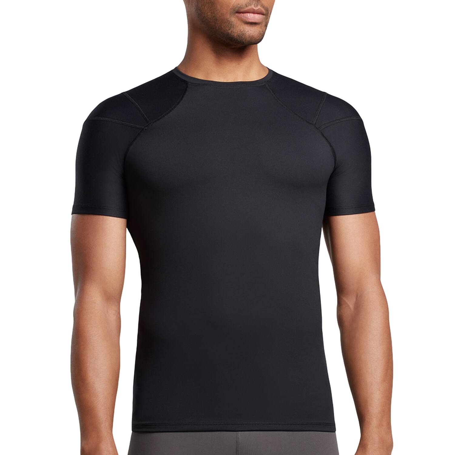 Best Buy: Tommie Copper Men's Short Sleeve Shoulder Support Shirt Black ...