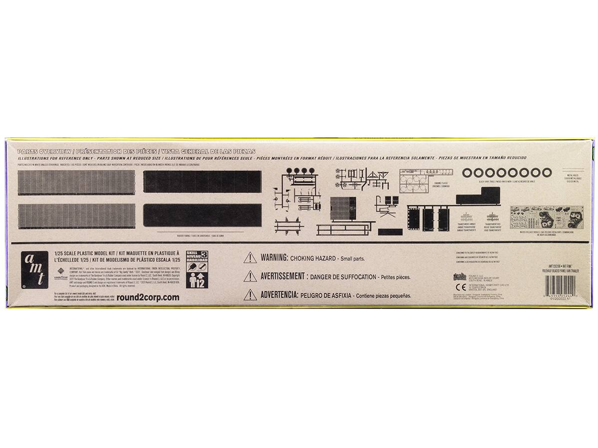 Skill 3 Model Kit Fruehauf FB Beaded Panel Van Trailer "Rat Fink" 1/25 ...