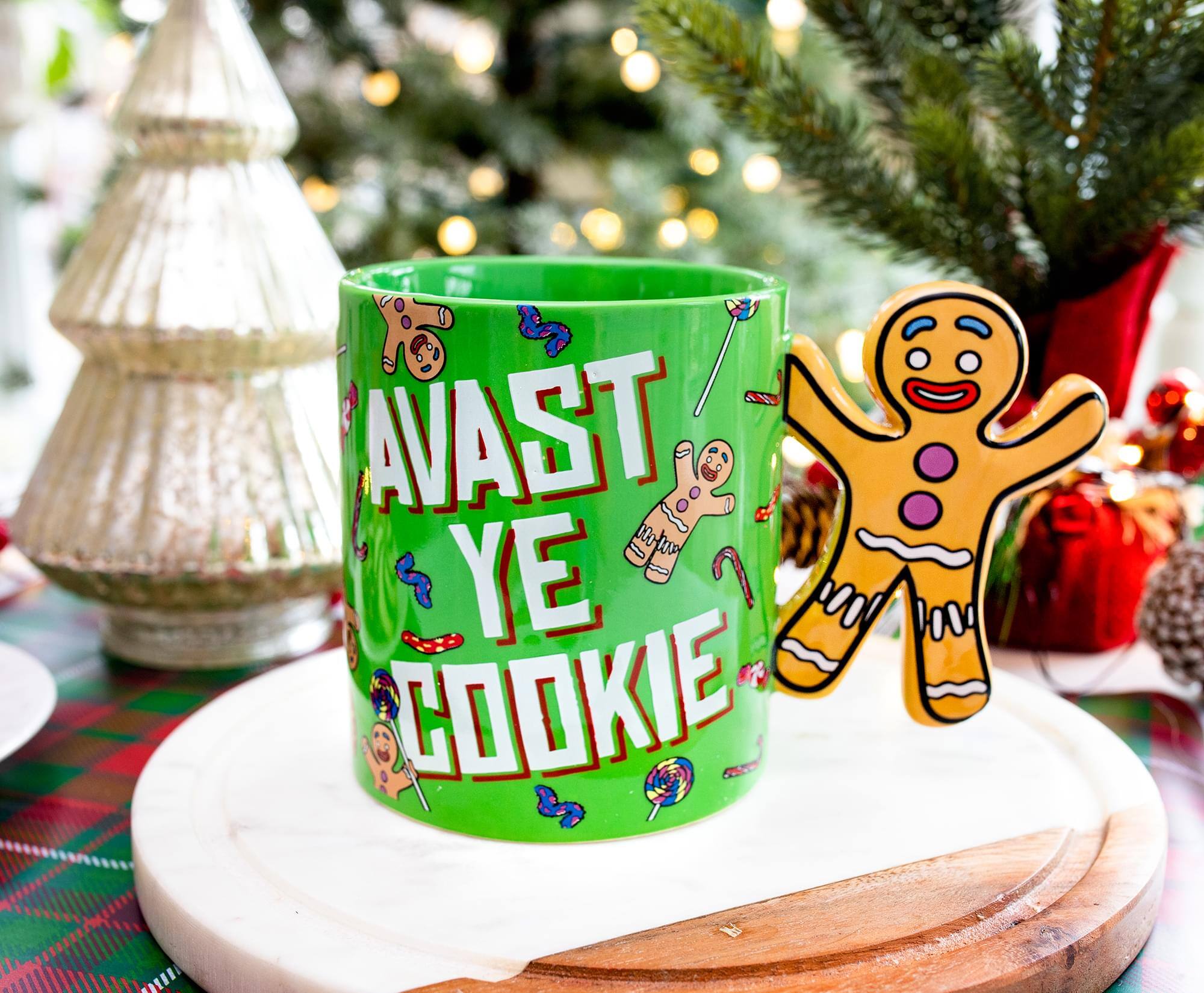 Silver Buffalo Shrek Gingerbread Man "Avast Ye Cookie" Ceramic Mug With ...