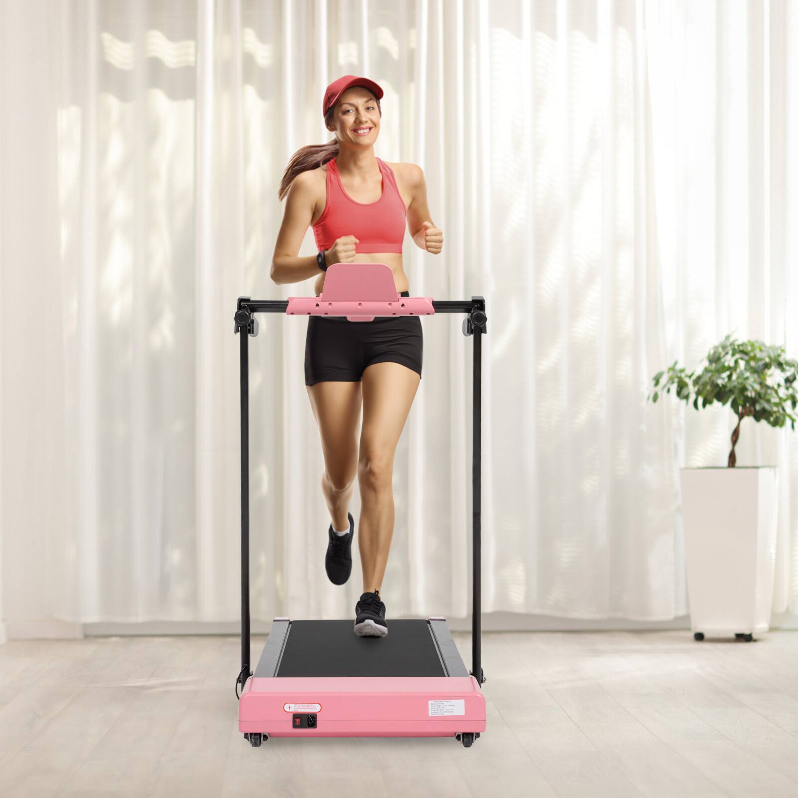 APRILSOUL Treadmills for Home with LED for Walking Running Pink SF-WO ...