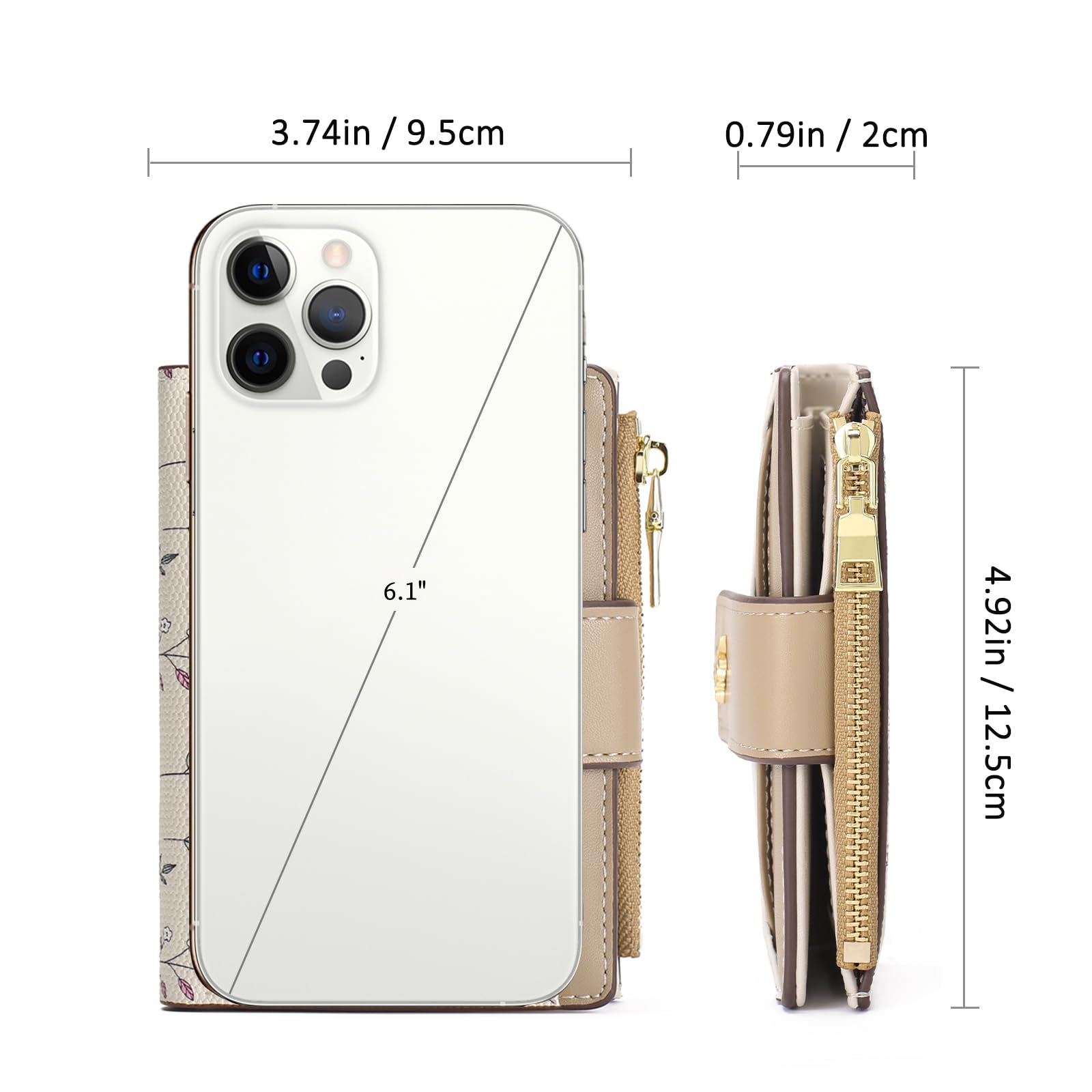 Jadie Link Small Wallets Women Rfid Blocking Leather Bifold Zipper ...