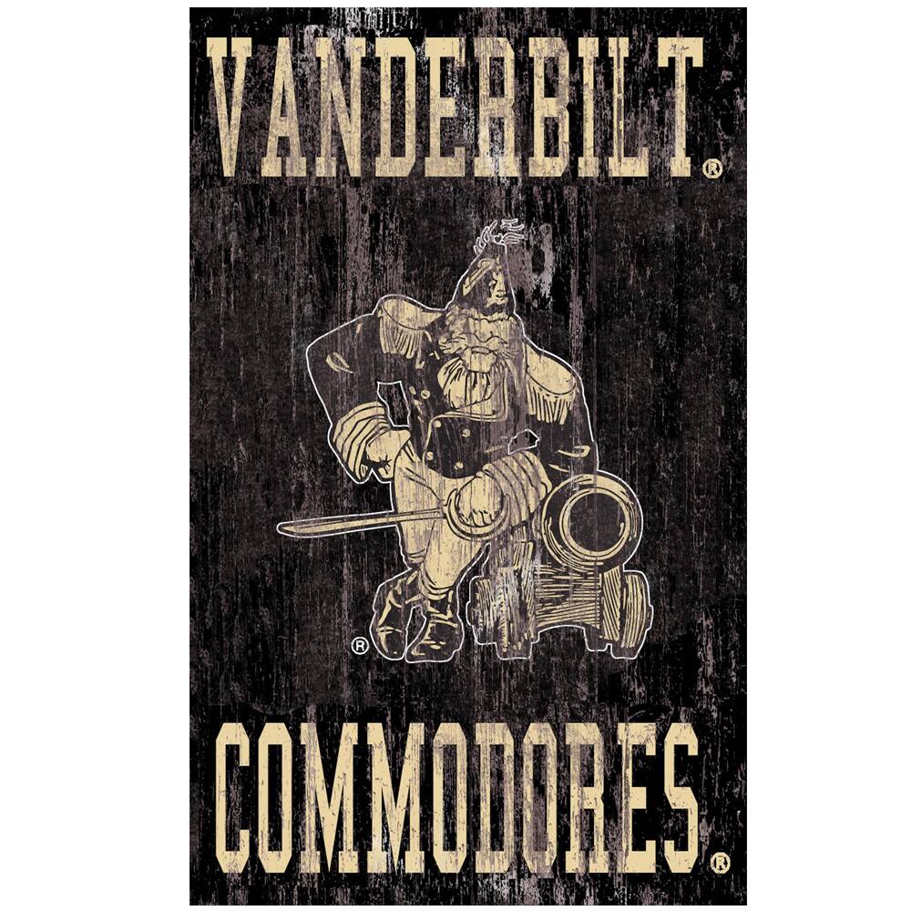 Fan Creations Vanderbilt Commodores College Vault 11'' x 19'' Heritage Distressed Logo Sign ...