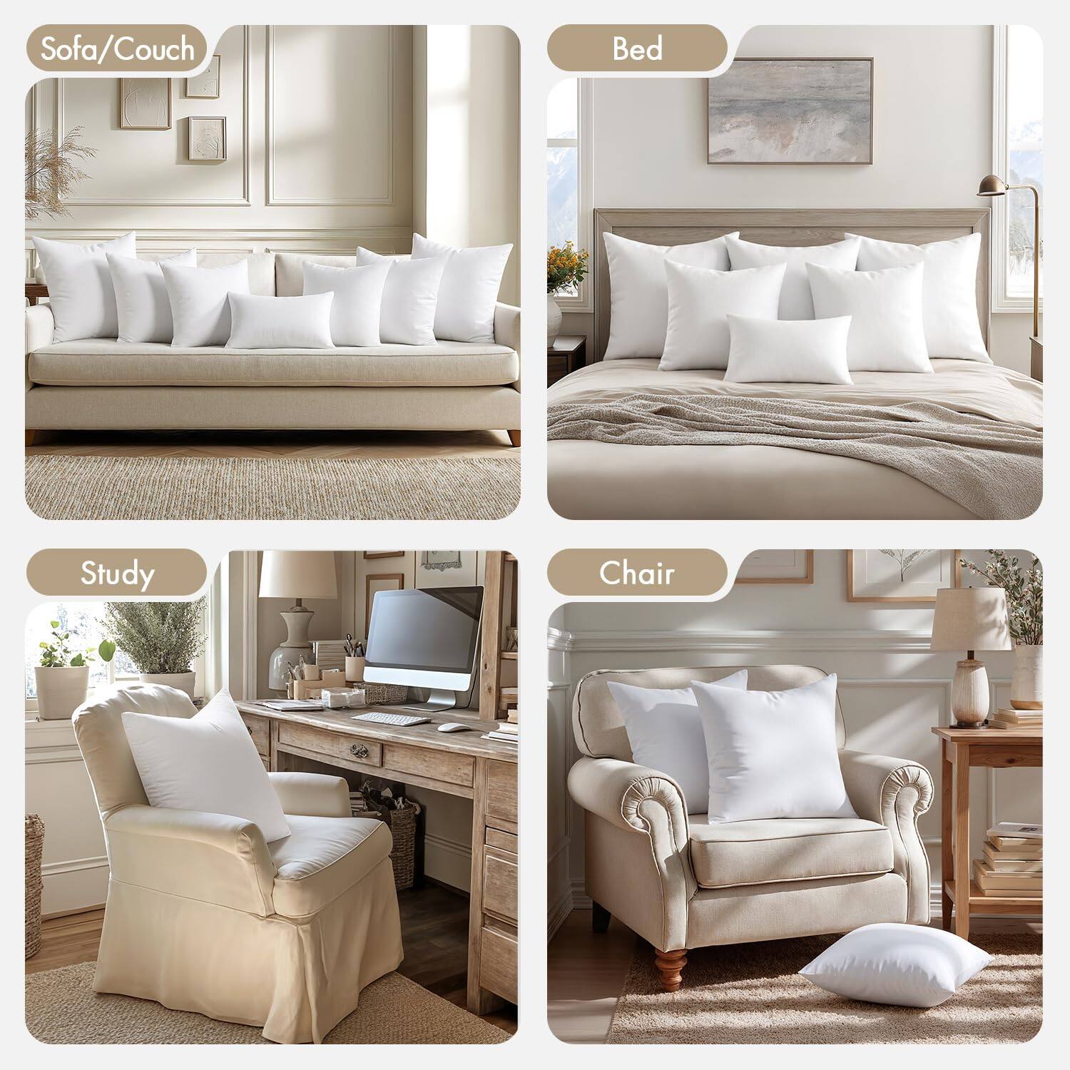NICHOLAS KLEIN Pillows Inserts Virgin Microfiber Filling Throw For Bed ...