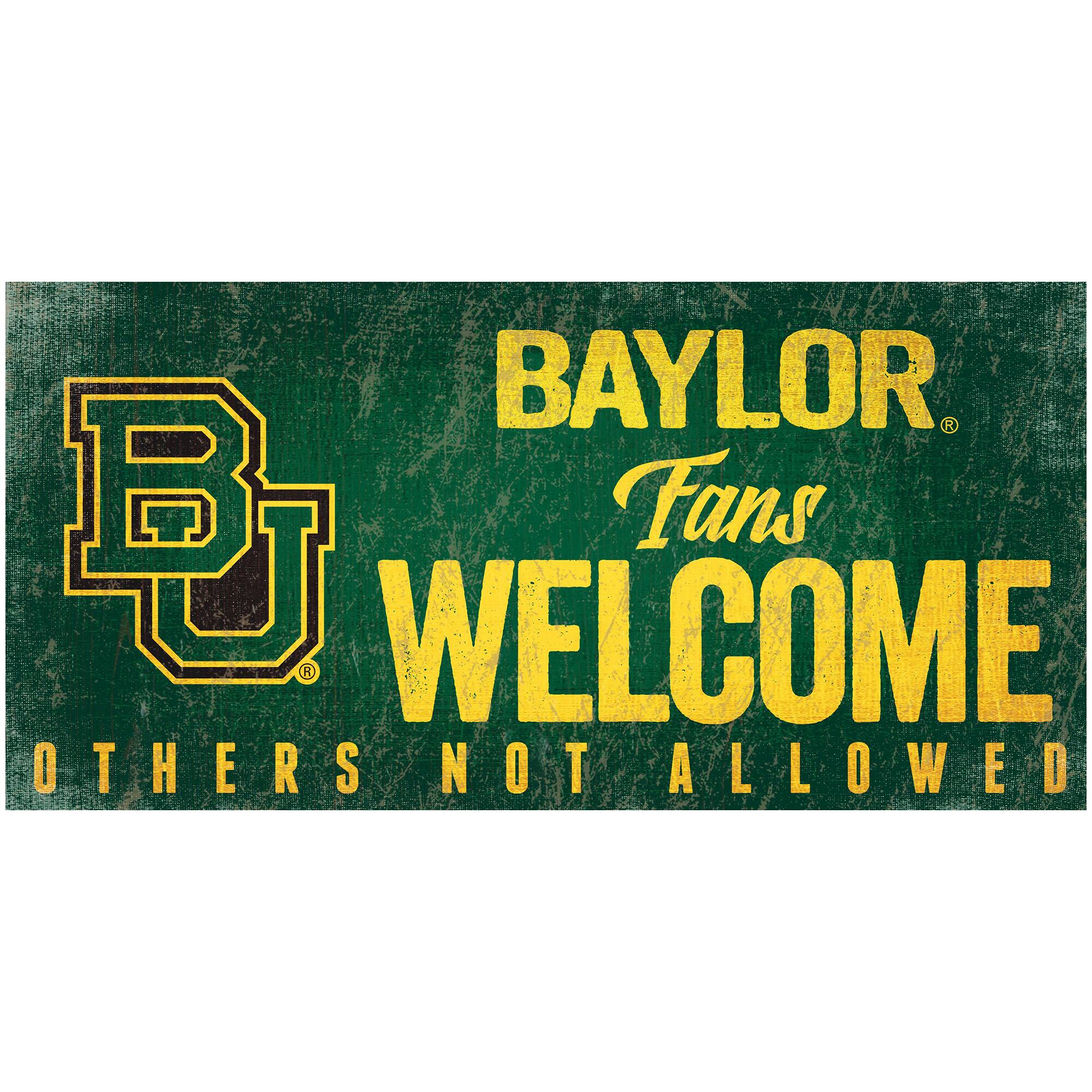 Fan Creations Baylor Bears 6" x 12" Fans Welcome Sign Multicolor ...