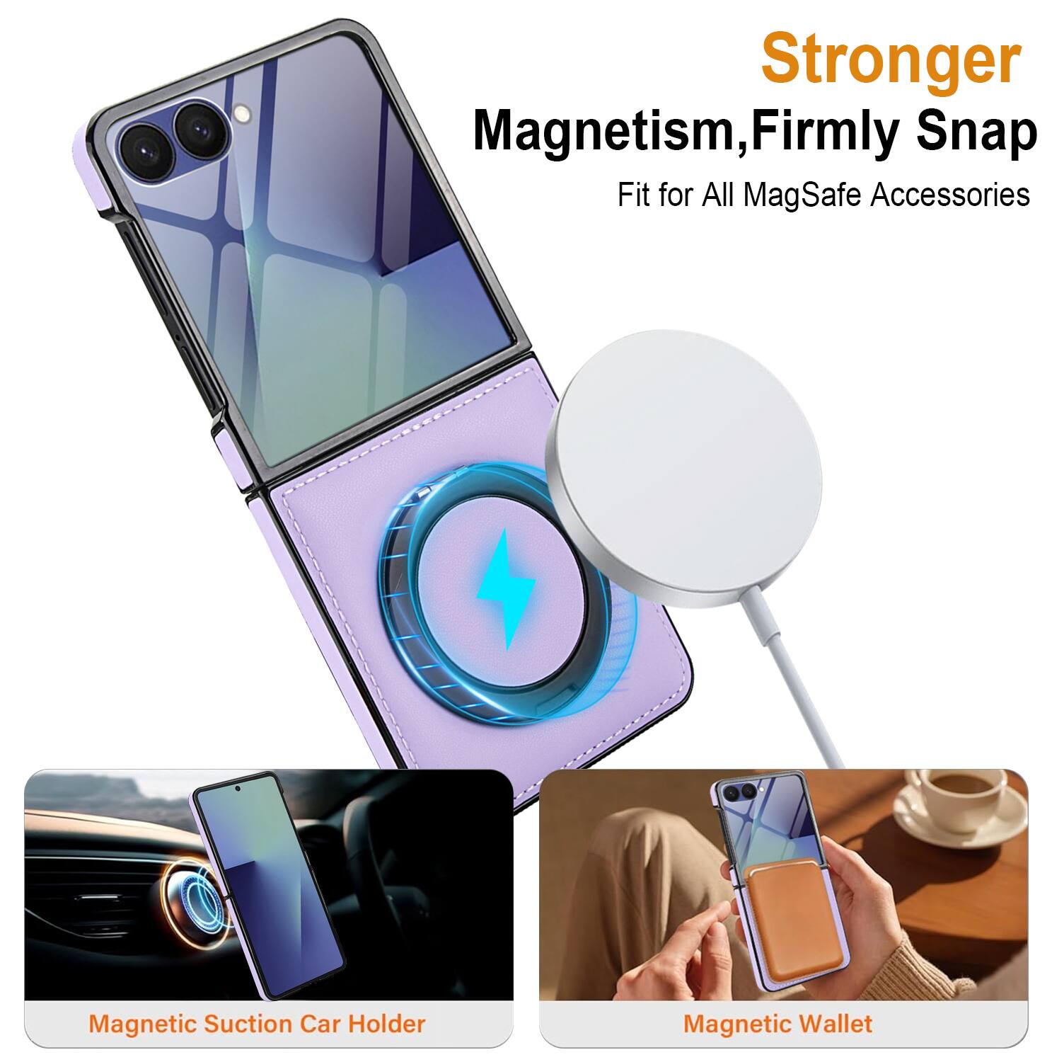 Dteck Magnetic Case for Samsung Galaxy Z Flip7 with Ring Kickstand ...