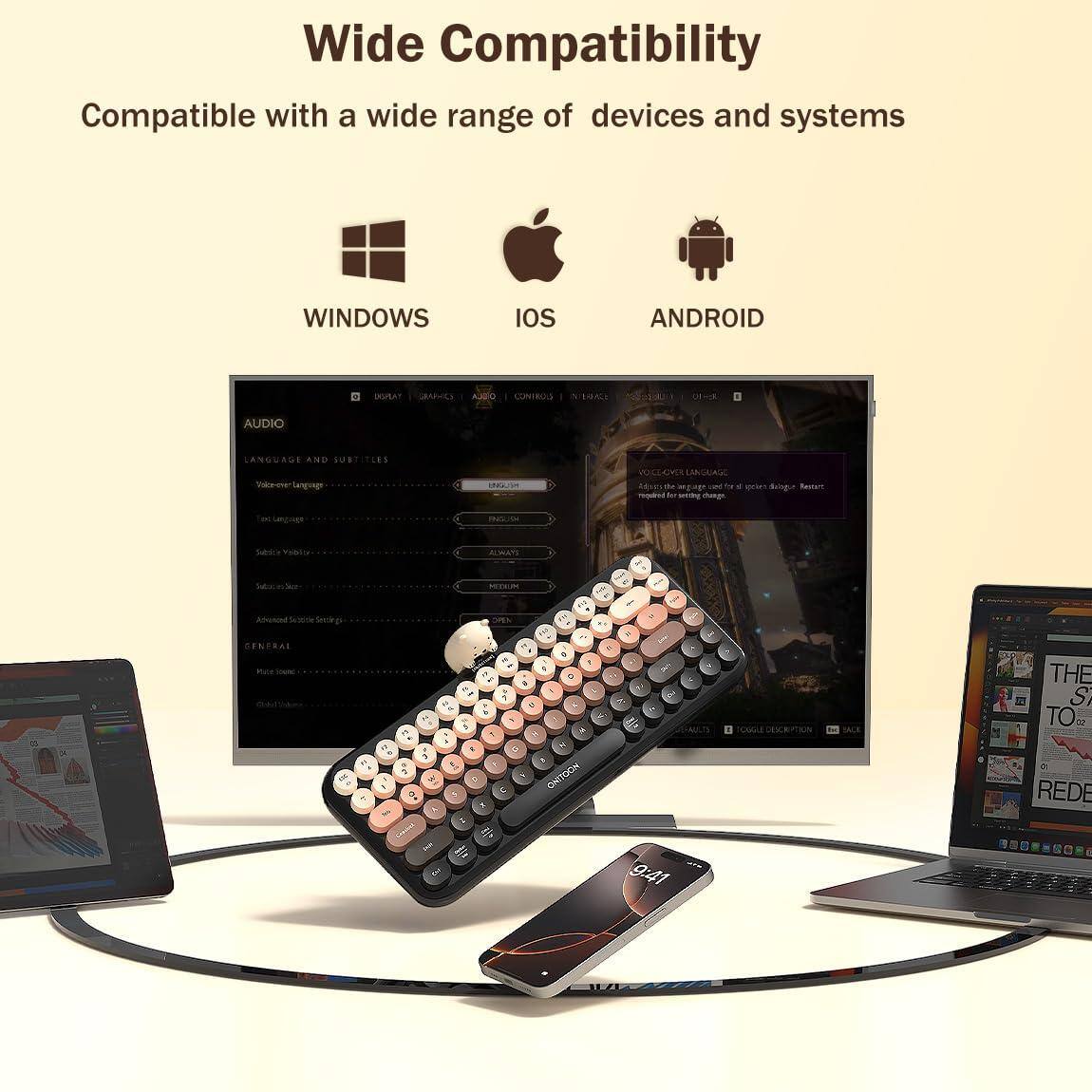 Pacoar Cade Wireless For Ipad/tablet/laptop/pc/windows/mac Retro ...