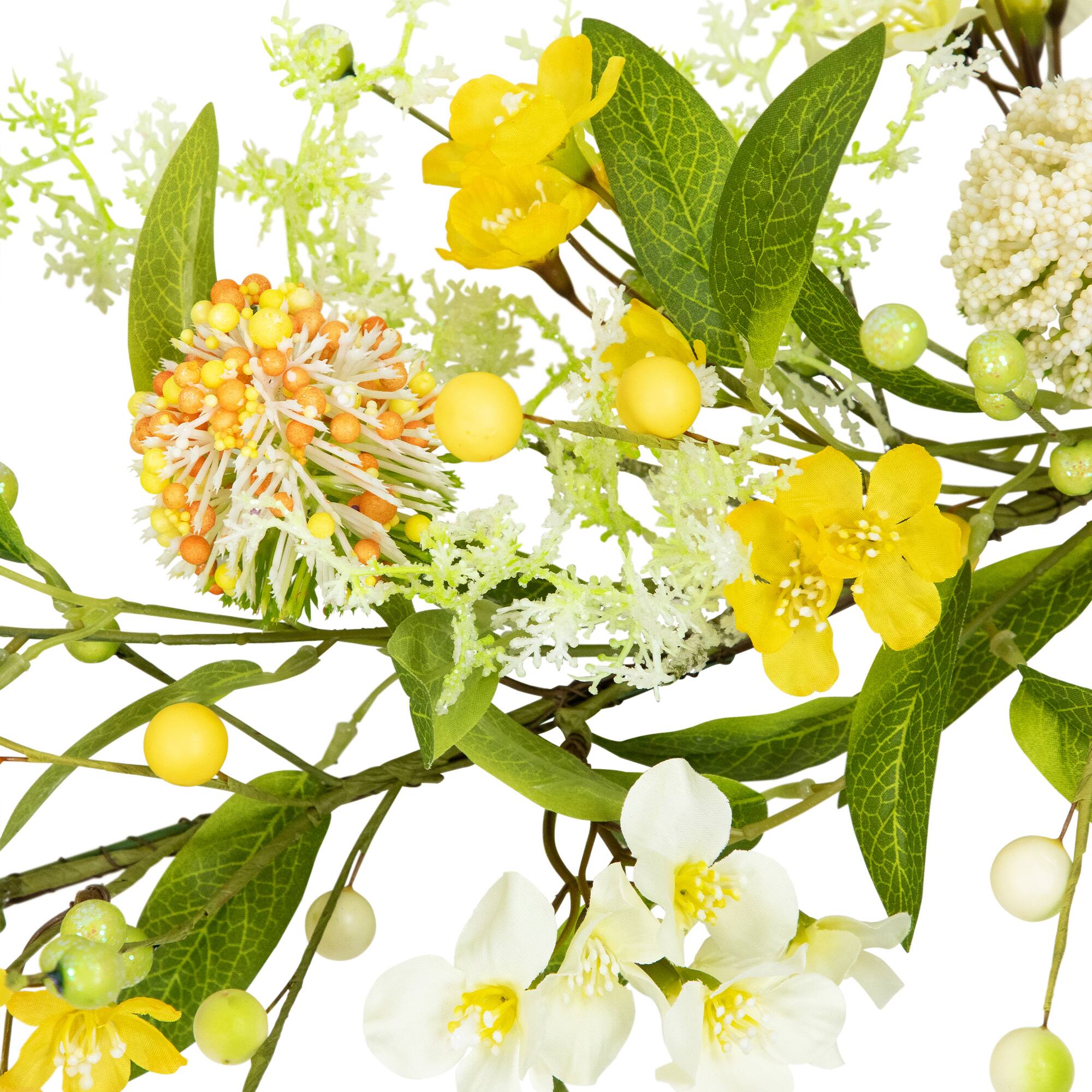 Northlight Berry and Thistle Floral Spring Garland 5' Yellow 35745086 ...