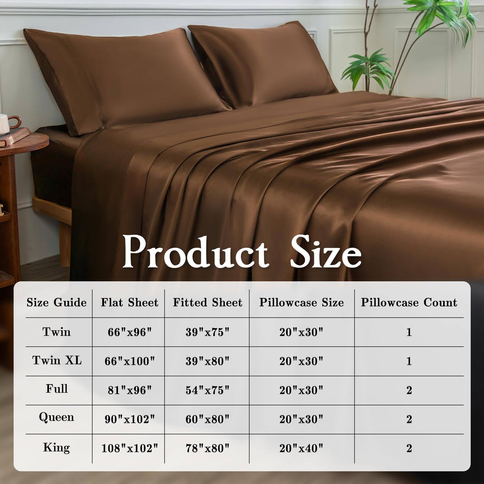 Skar Audio Satin Sheets Queen Size Bed Set Similar To Silk 4pcs Luxury ...