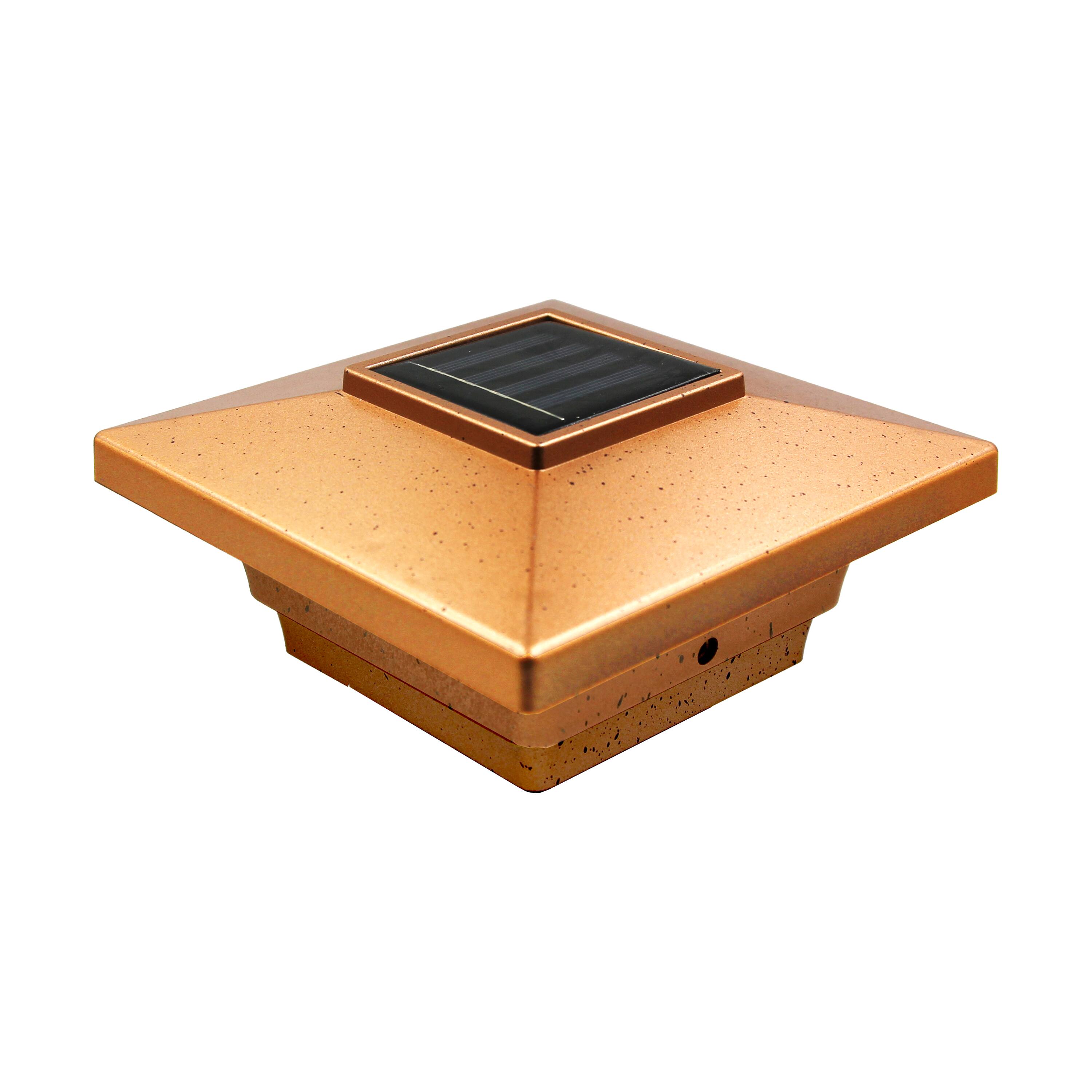 FC Design Copper Solar Post Cap Light with 4 SMD LEDs Fit 4x4 Inch Wood ...
