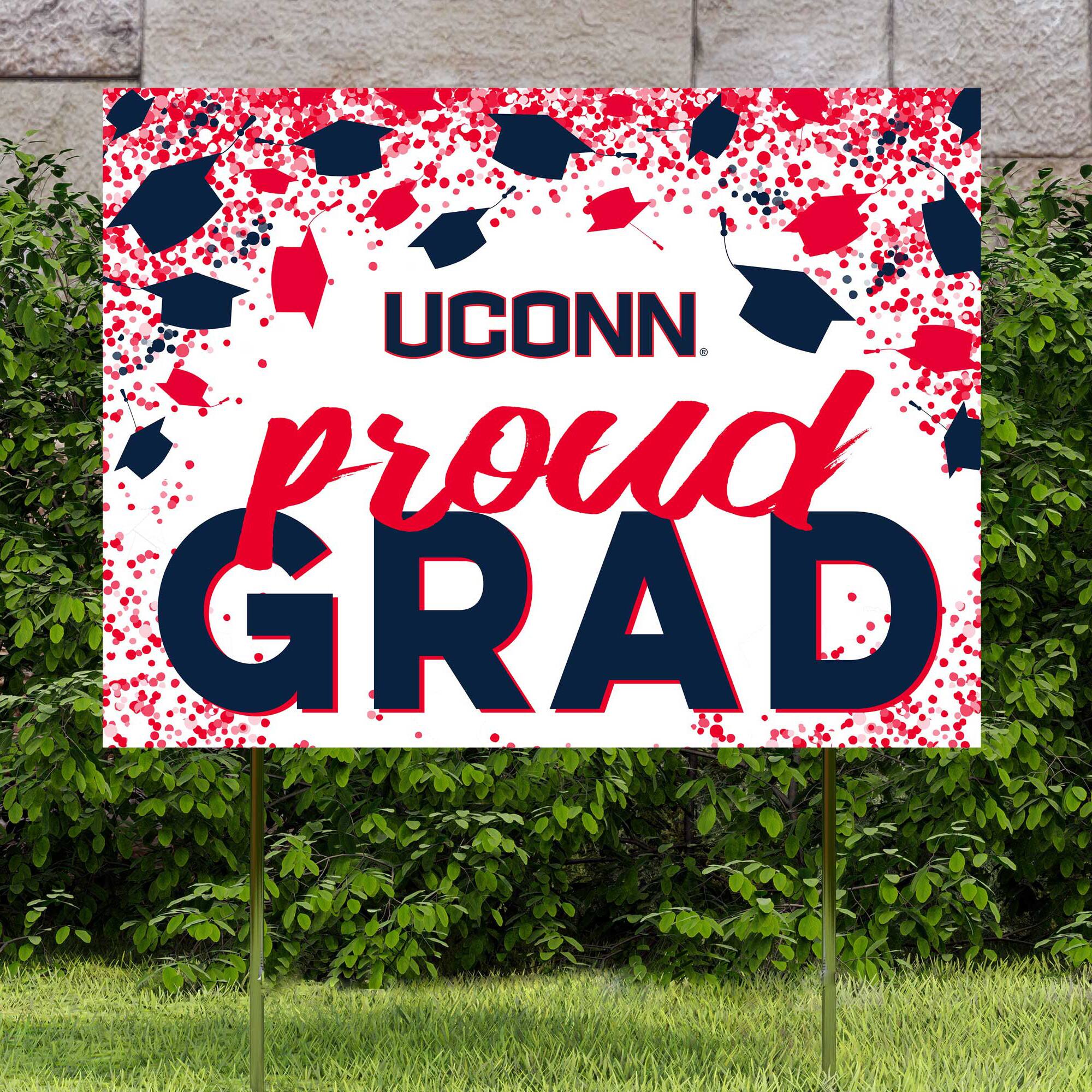 Jardine UConn Huskies 18'' x 24'' Grad Yard Sign White 4965894 - Best Buy