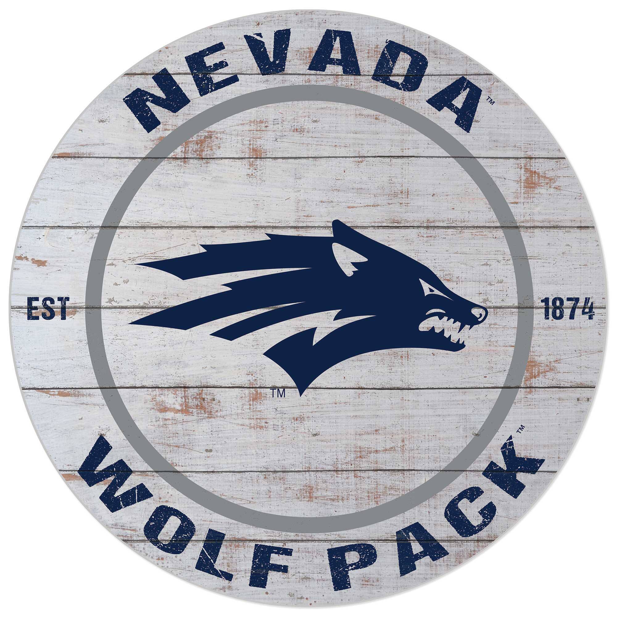 Jardine Nevada Wolf Pack 20'' x 20'' Indoor/Outdoor Weathered Circle Sign White 4574463 - Best Buy