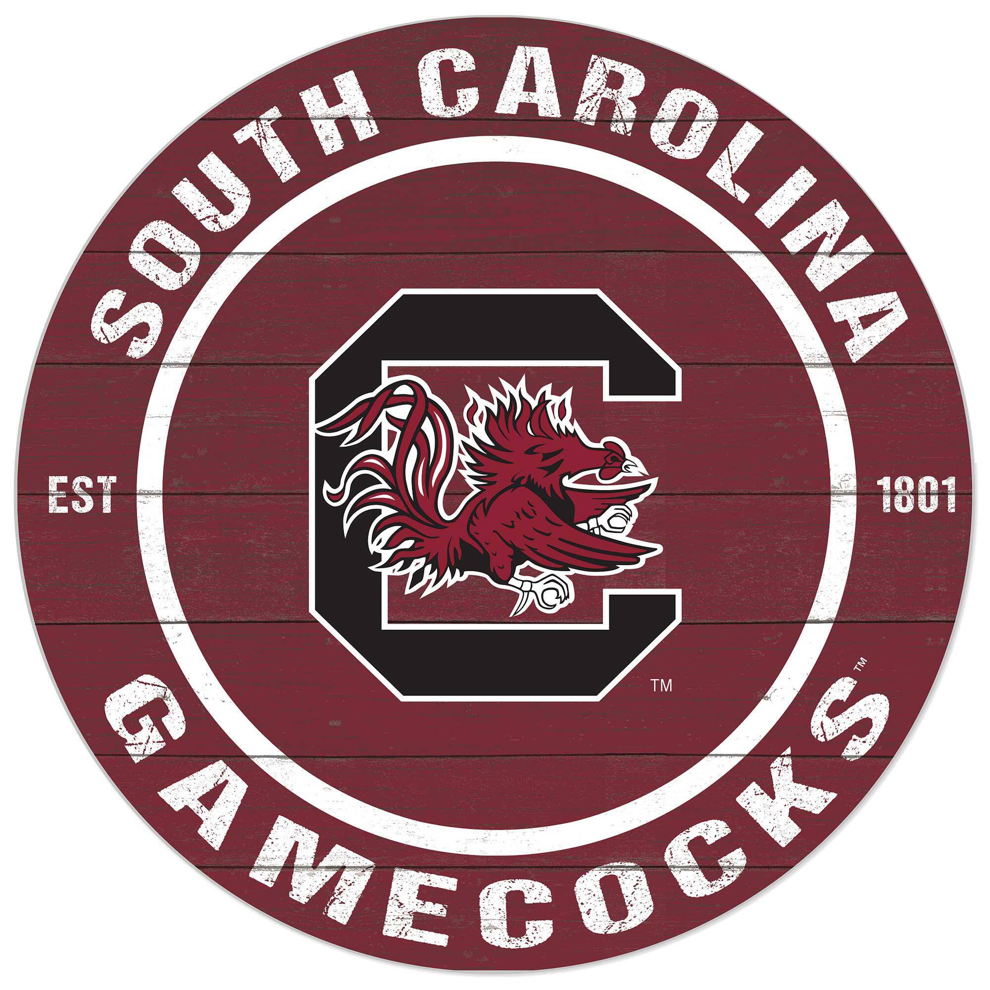 Jardine South Carolina Gamecocks 20'' x 20'' Indoor/Outdoor Circle Sign ...