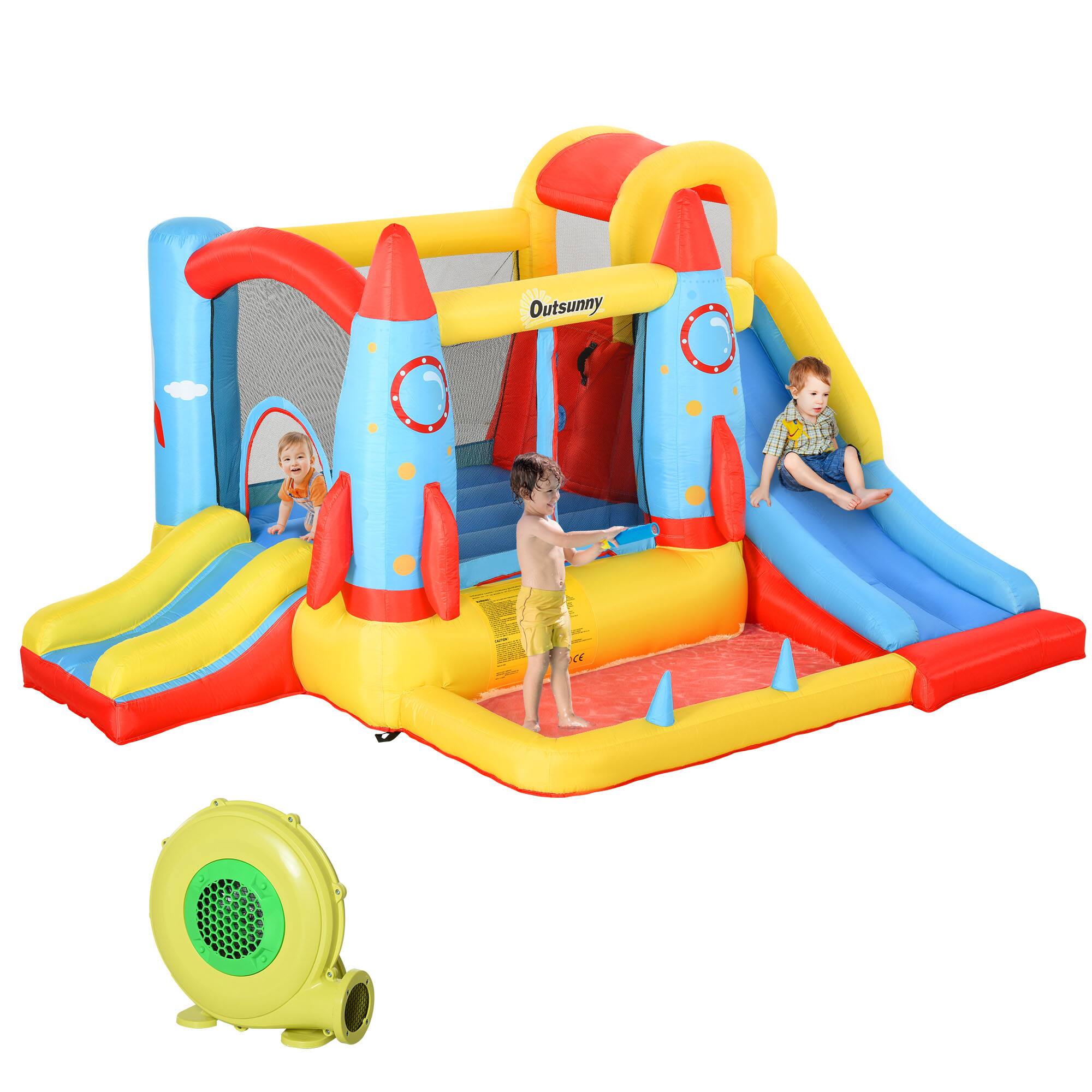 Loheer Kids Inflatable Water Slide Bounce House Jumping Castle with Air ...