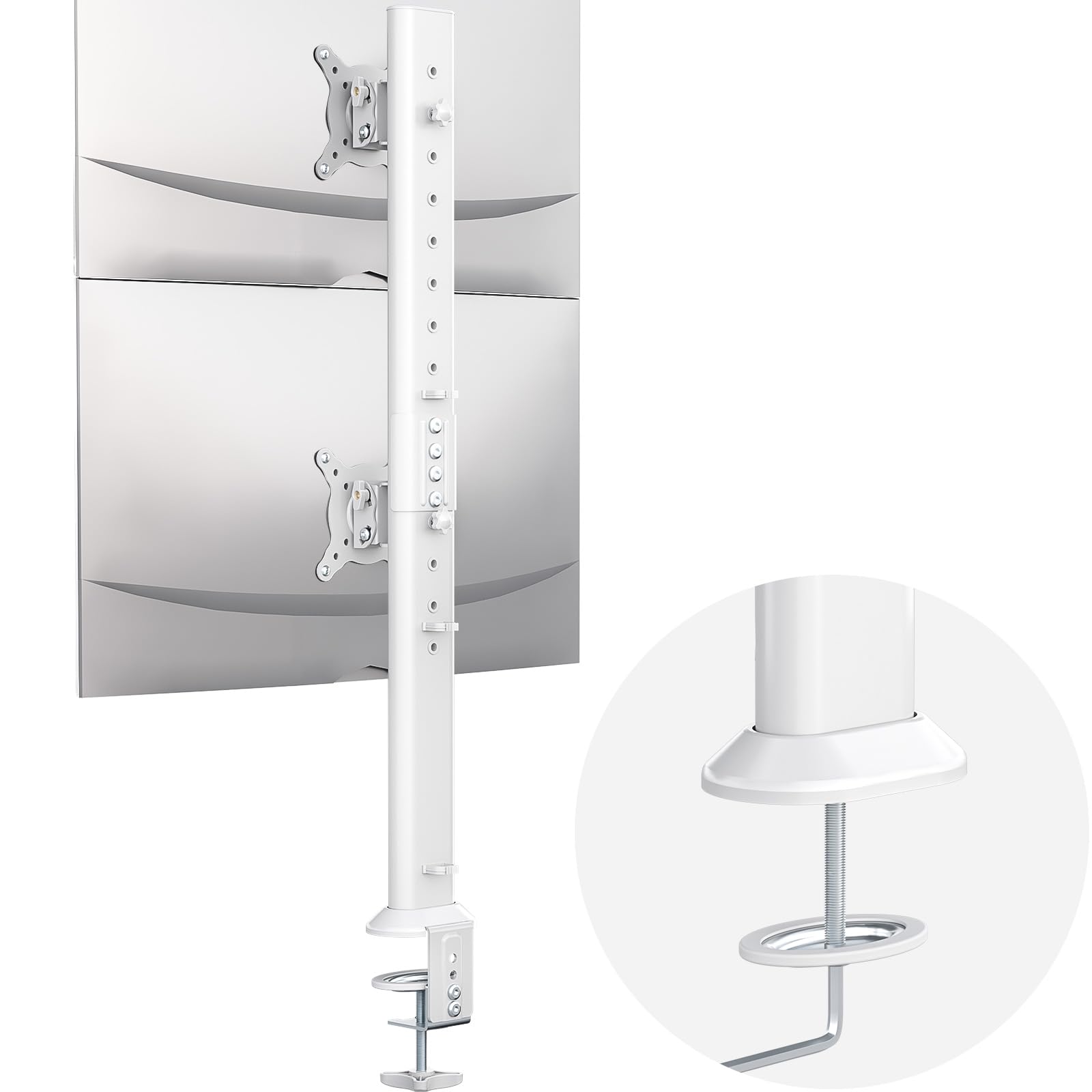 Cedar Assembly Dual Monitor Articulating Desk Mount Arm Stand Vertical ...