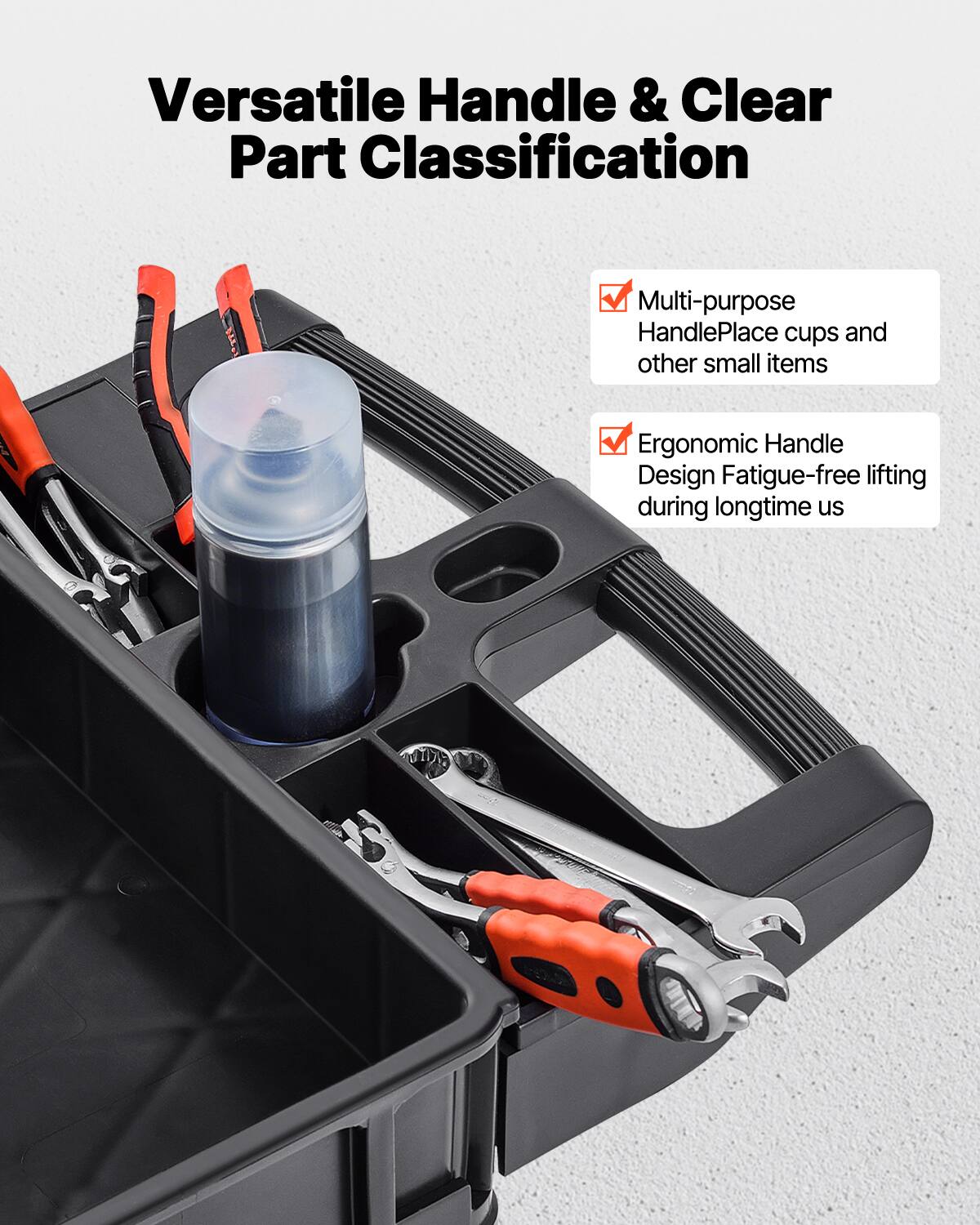 VEVOR Utility Service Cart, 550 LBS Laod Capacity, 3 Shelf Heavy Duty ...