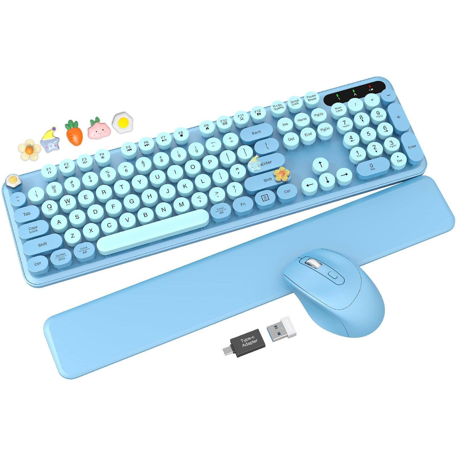 Live At Space Wireless And Mouse Cute Round Keycaps Detachable Wrist ...