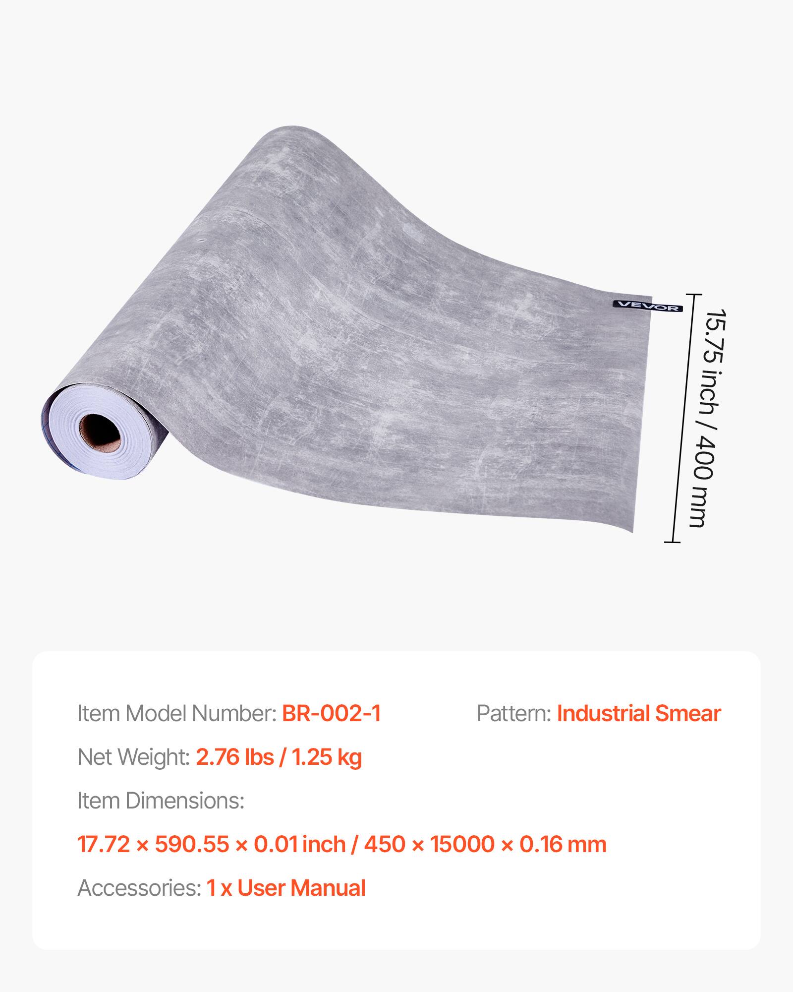 VEVOR Peel and Stick Wallpaper,15.7x590.5 inch Contact Paper Waterpoof ...