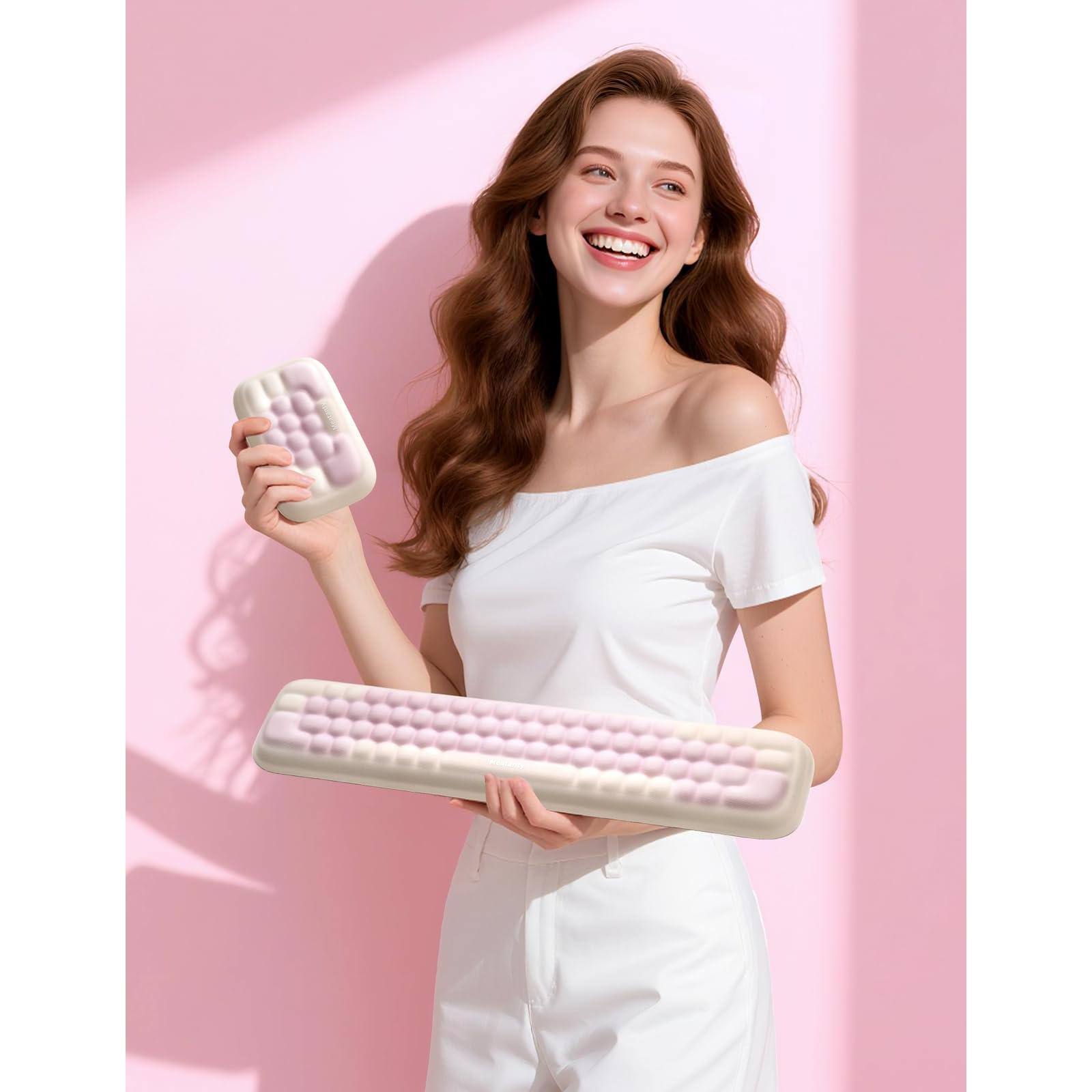 Cozy Serene And Mouse Wrist Rest Set Computer Pad Support Keypad Hand ...