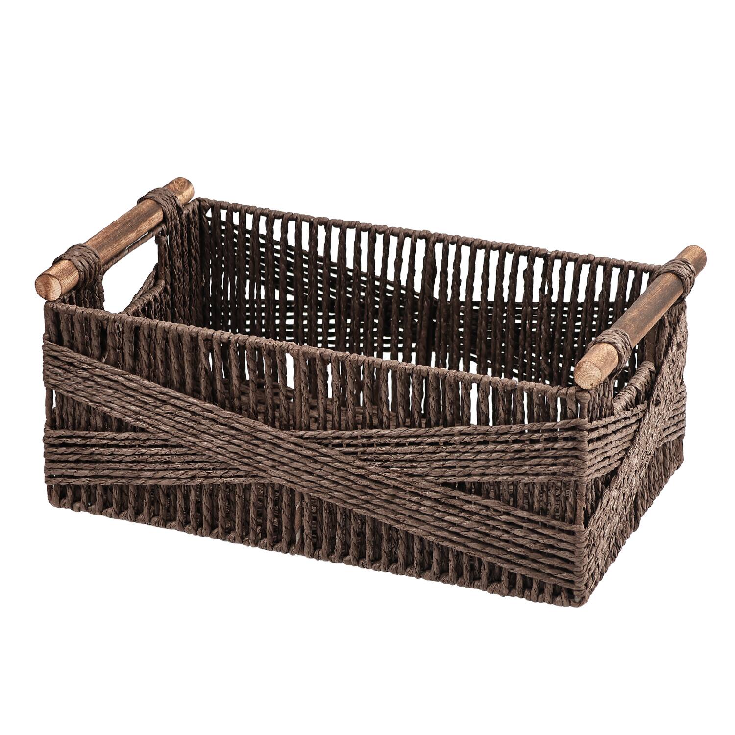Garnen Toilet Paper Basket 15" Bathroom Basket Organizer, Back of ...