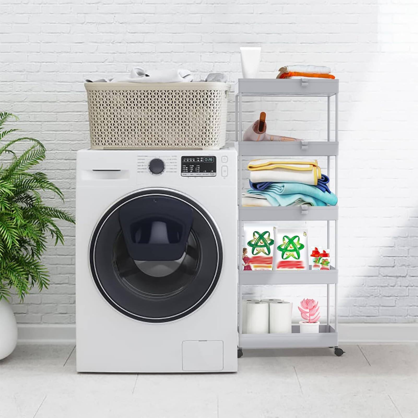 Hirose Alice 5 tier Rolling Cart Storage Organizer Utility Mobile ...