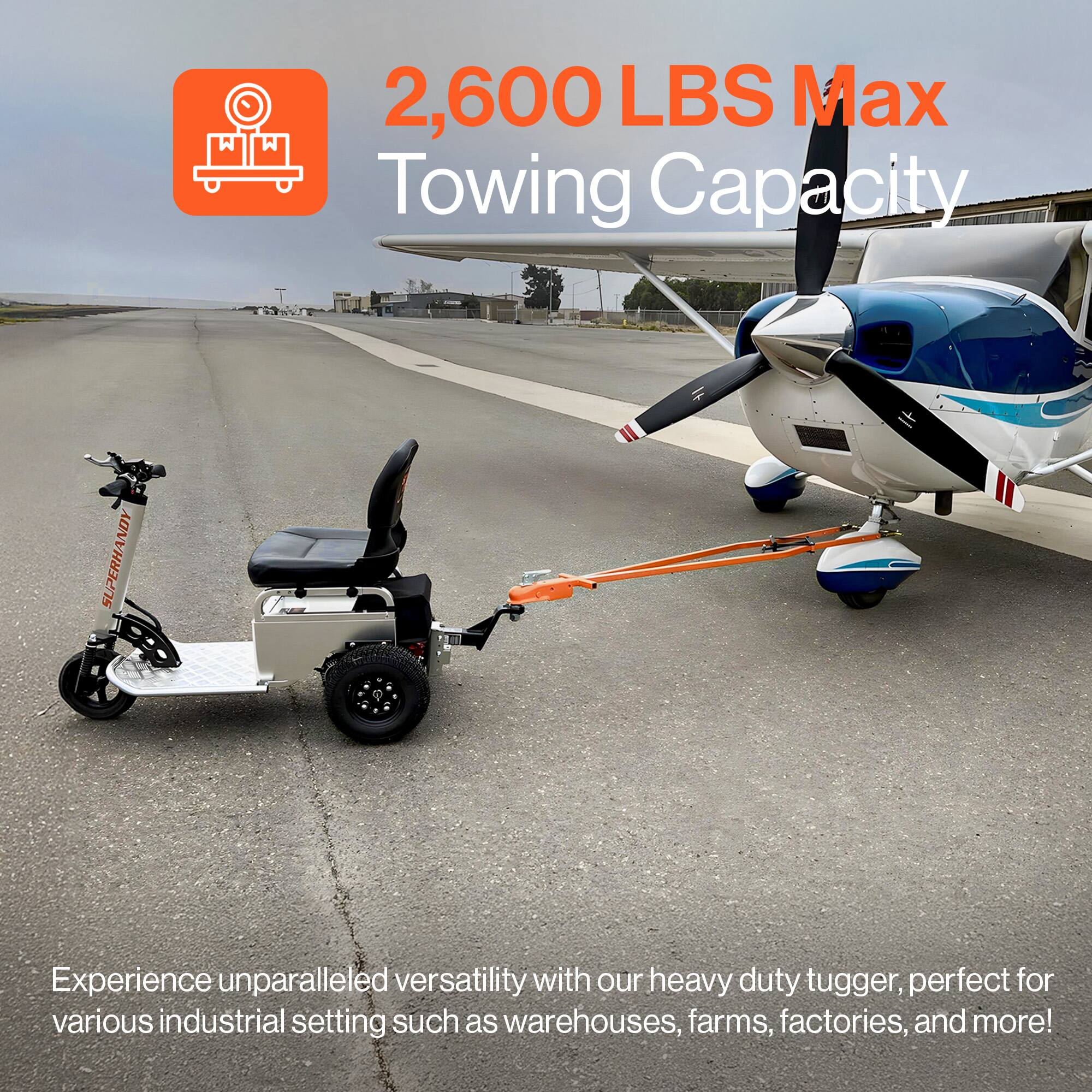SuperHandy Electric Tugger Cart – 1 Seater Tow Tractor, 2600 lbs Towing ...