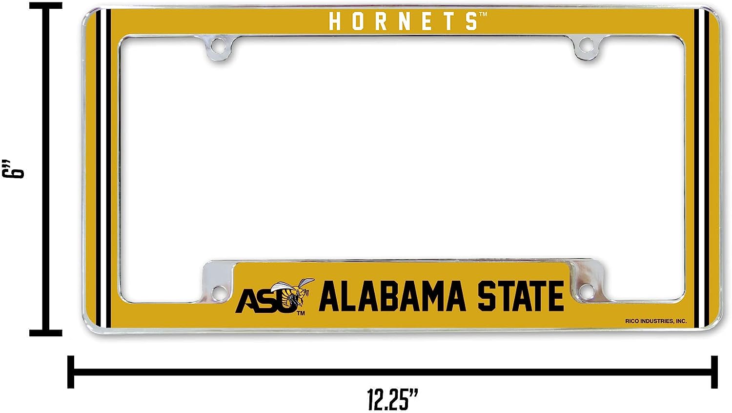 Rico Industries Alabama State NCAA Hornets (Set of 2) Chrome Metal ...