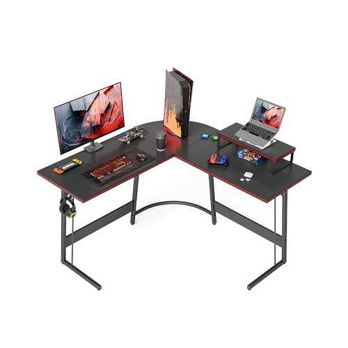 Hirose Alice L Shaped Gaming Desk Computer Office With Carbon Fiber ...