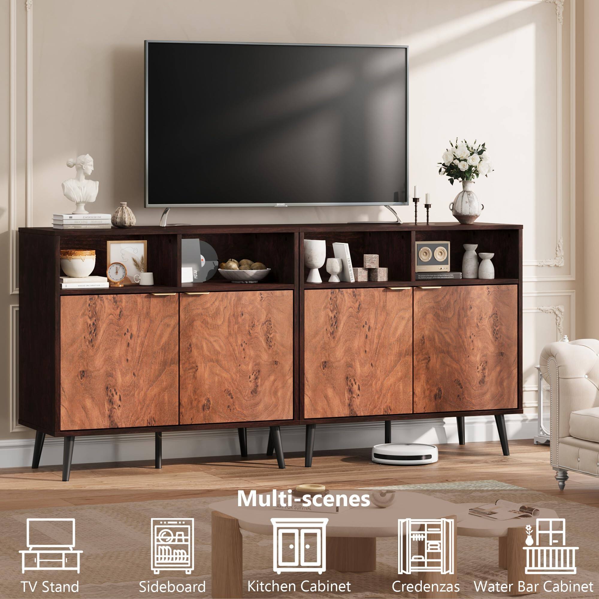 Jojoka 31.5" Sideboard Buffet Cabinet with 2 Open Shelves, Gorgeous ...