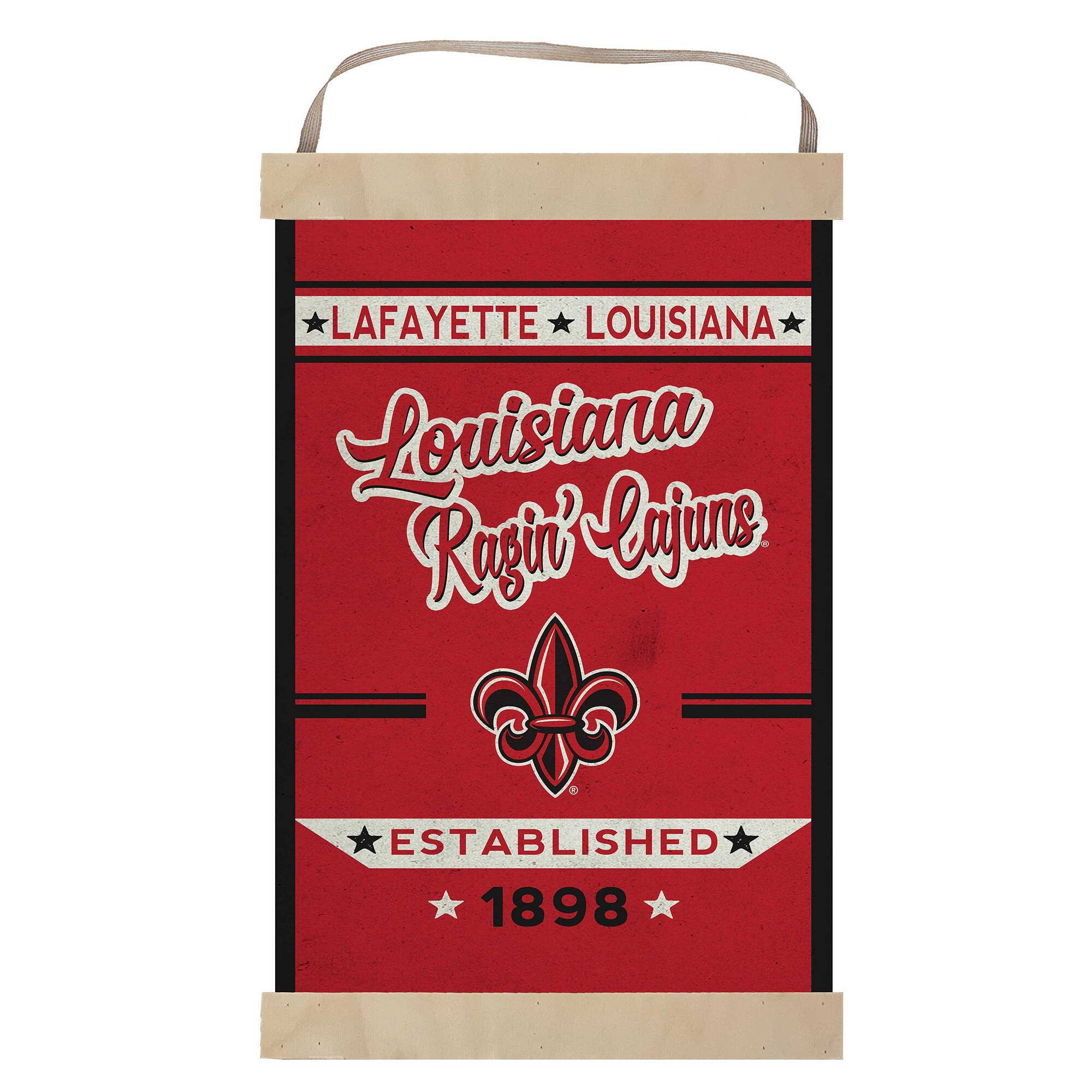 Jardine Louisiana Ragin' Cajuns Faux Rust Banner Sign Red 4966533 ...