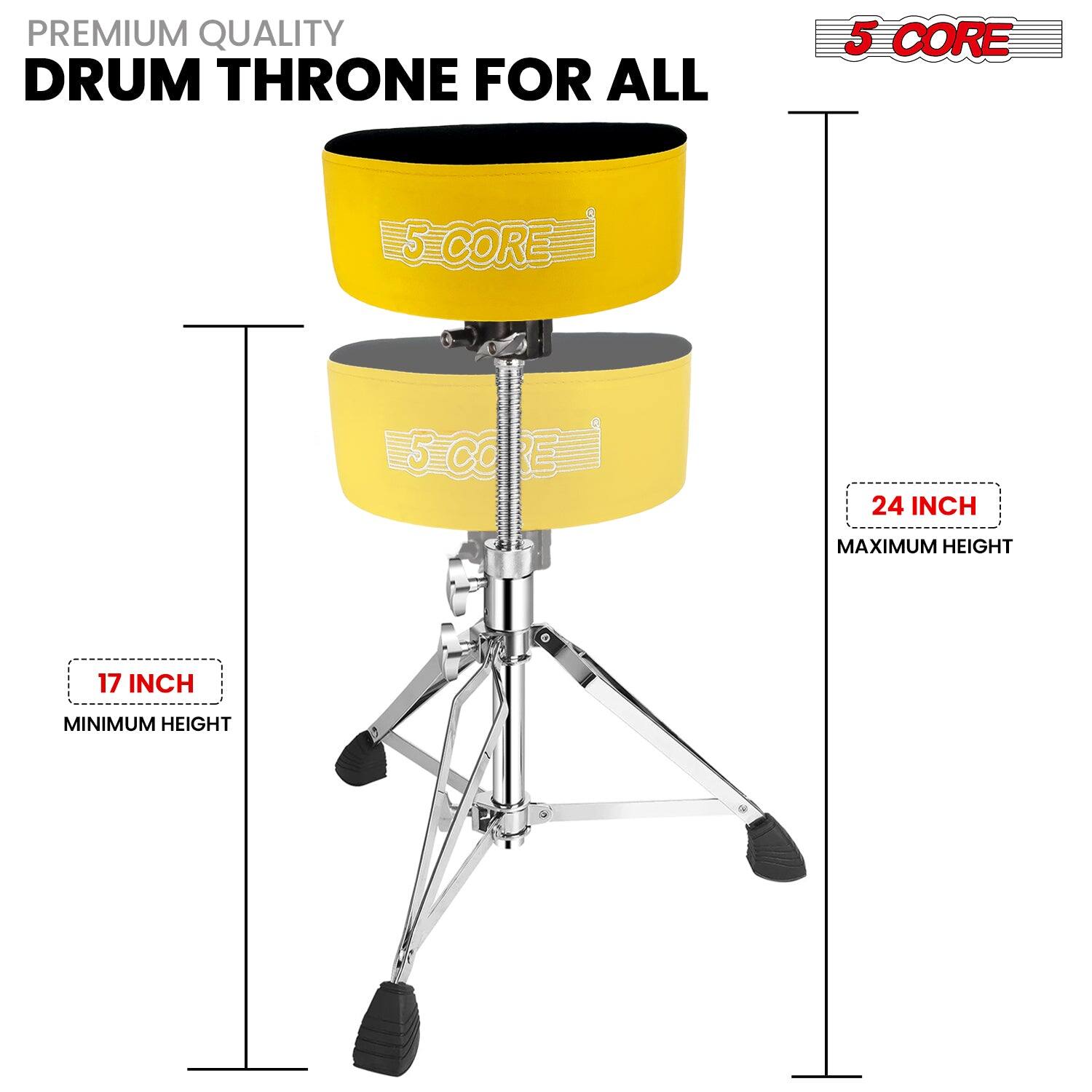 5 CORE Drum Throne 5" Padded Guitar Stool Adjustable Heavy Duty Music ...