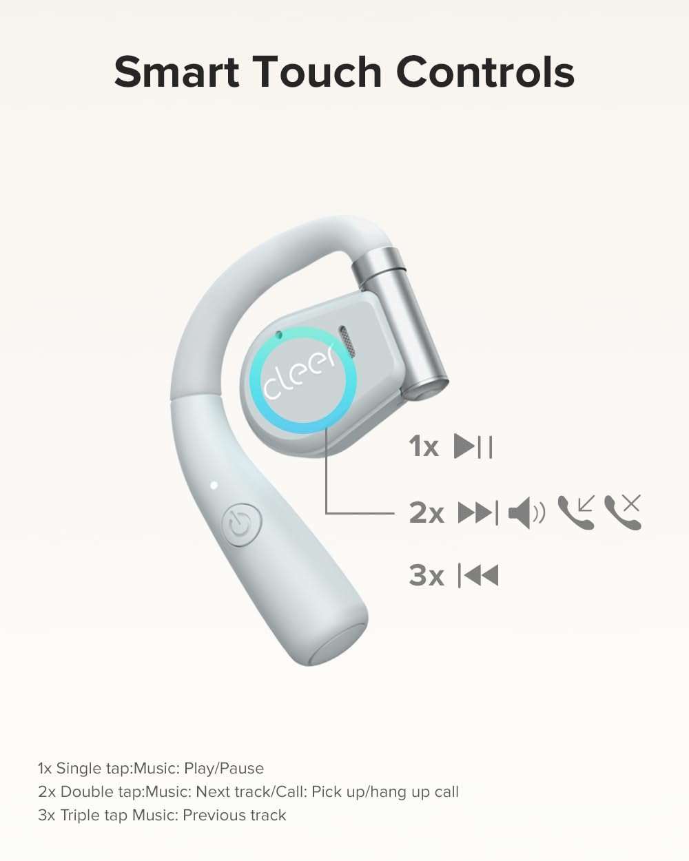 Cleer ARC Open Ear Earbuds – True Wireless, Touch Controls, 18Hr ...