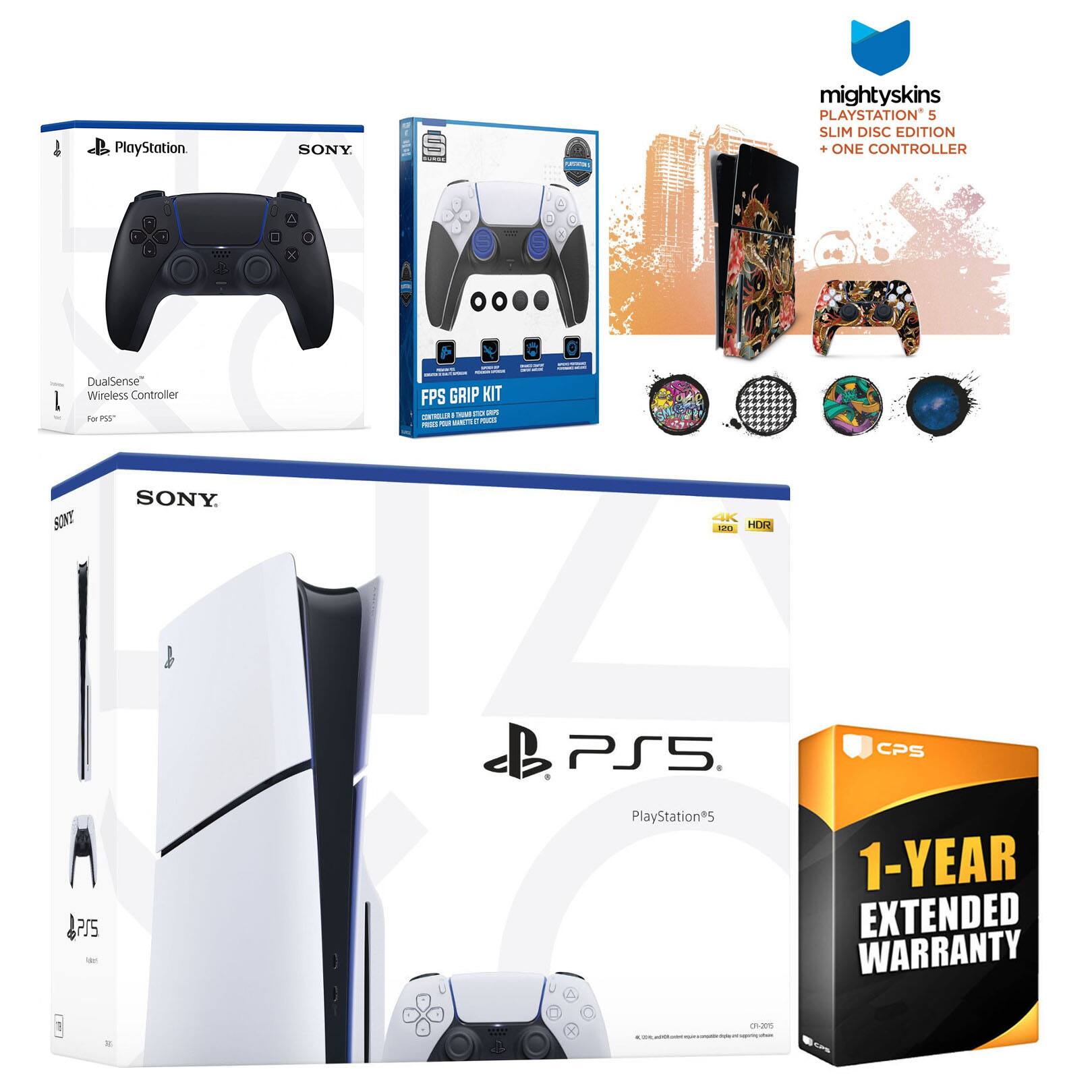 Playstation 5 Slim Disc with Extra Controller, FPS Grip Kit and ...