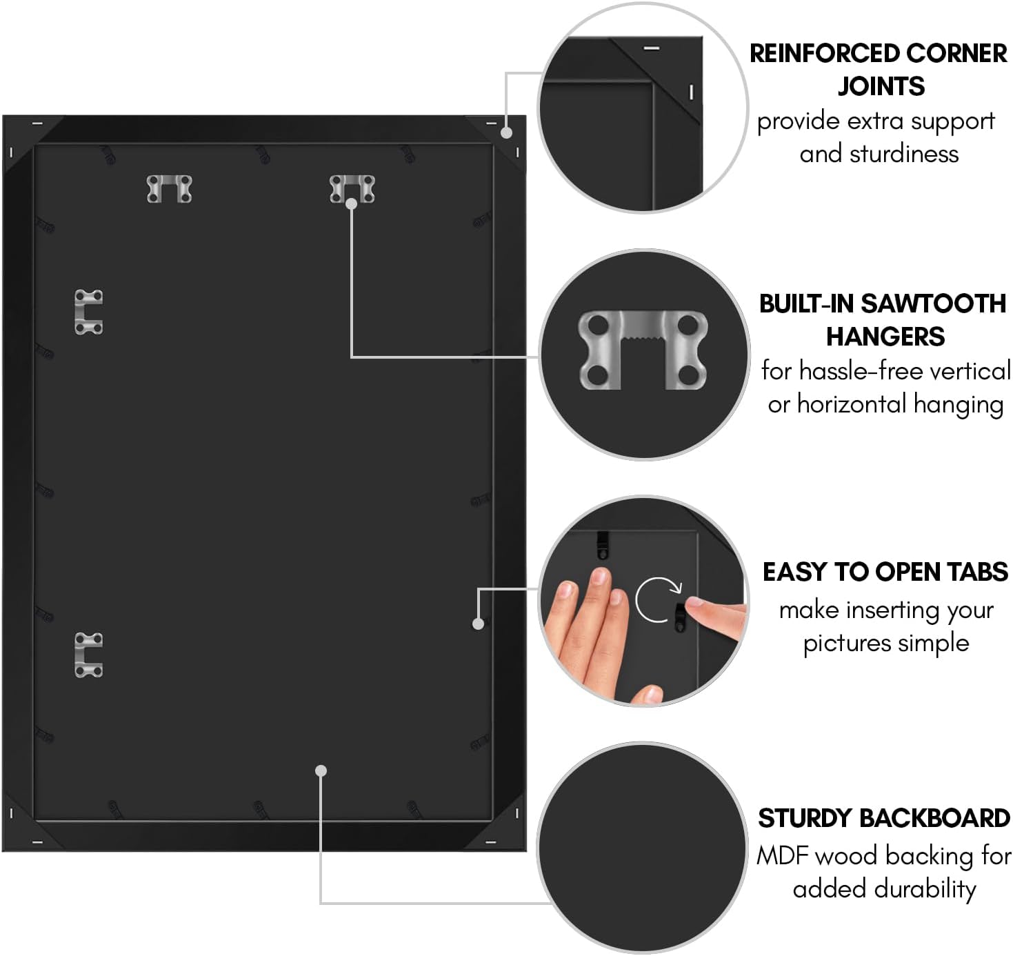 blue 20x30 Poster Frame in Black Composite Wood with Polished ...