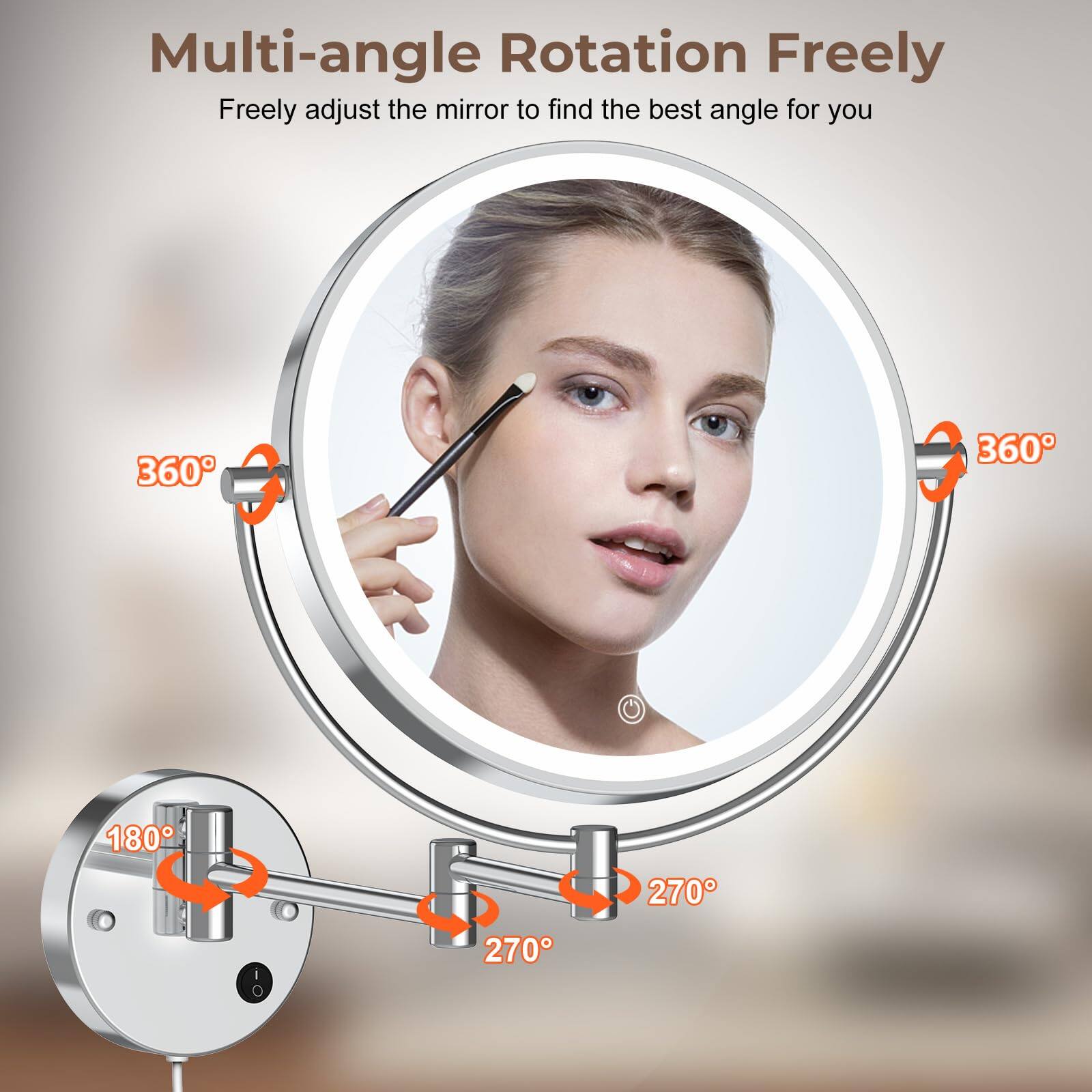 Pacoar Cade Plug in Lighted Makeup Mirror /Magnification Super Large ...