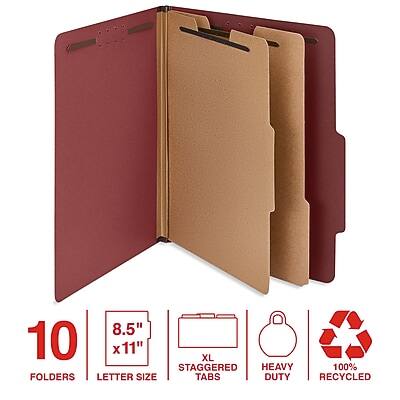 Staples 100% Recycled Heavy Duty Pressboard Classification Folder, 2 ...