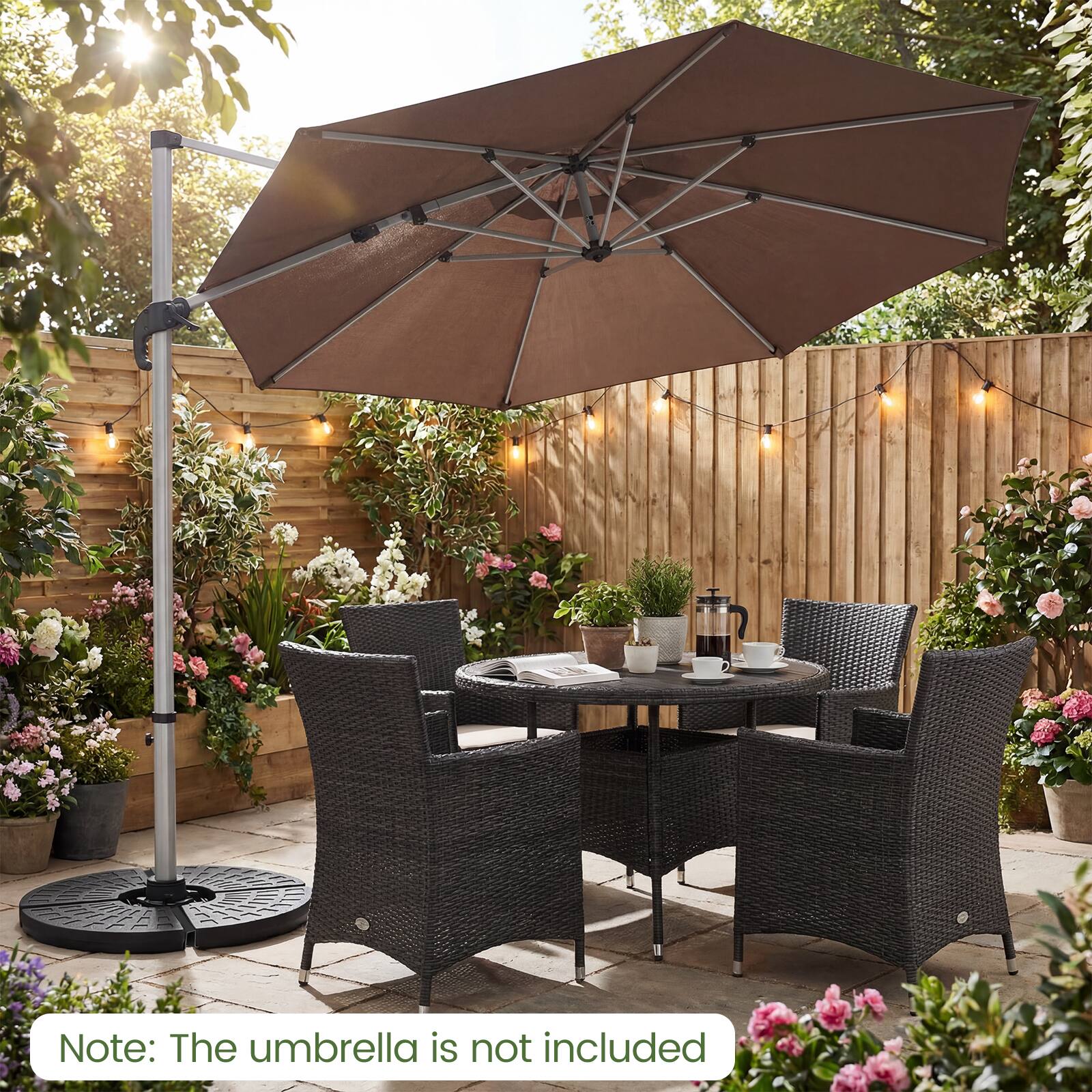 Costway 4 Plate Patio Offset Umbrella Base Stand Weights Sand/Water ...