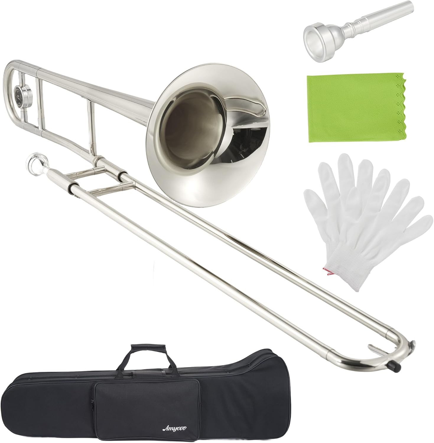 Homhougo Eb Alto Trombone Beginner Kit with Hard Case, Mouthpiece ...