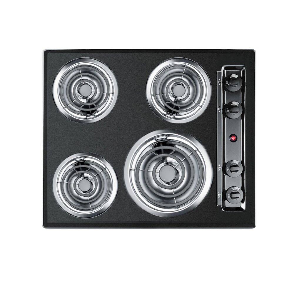 SUMMIT 24" Wide 4 Burner Coil Cooktop Black TEL03 - Best Buy